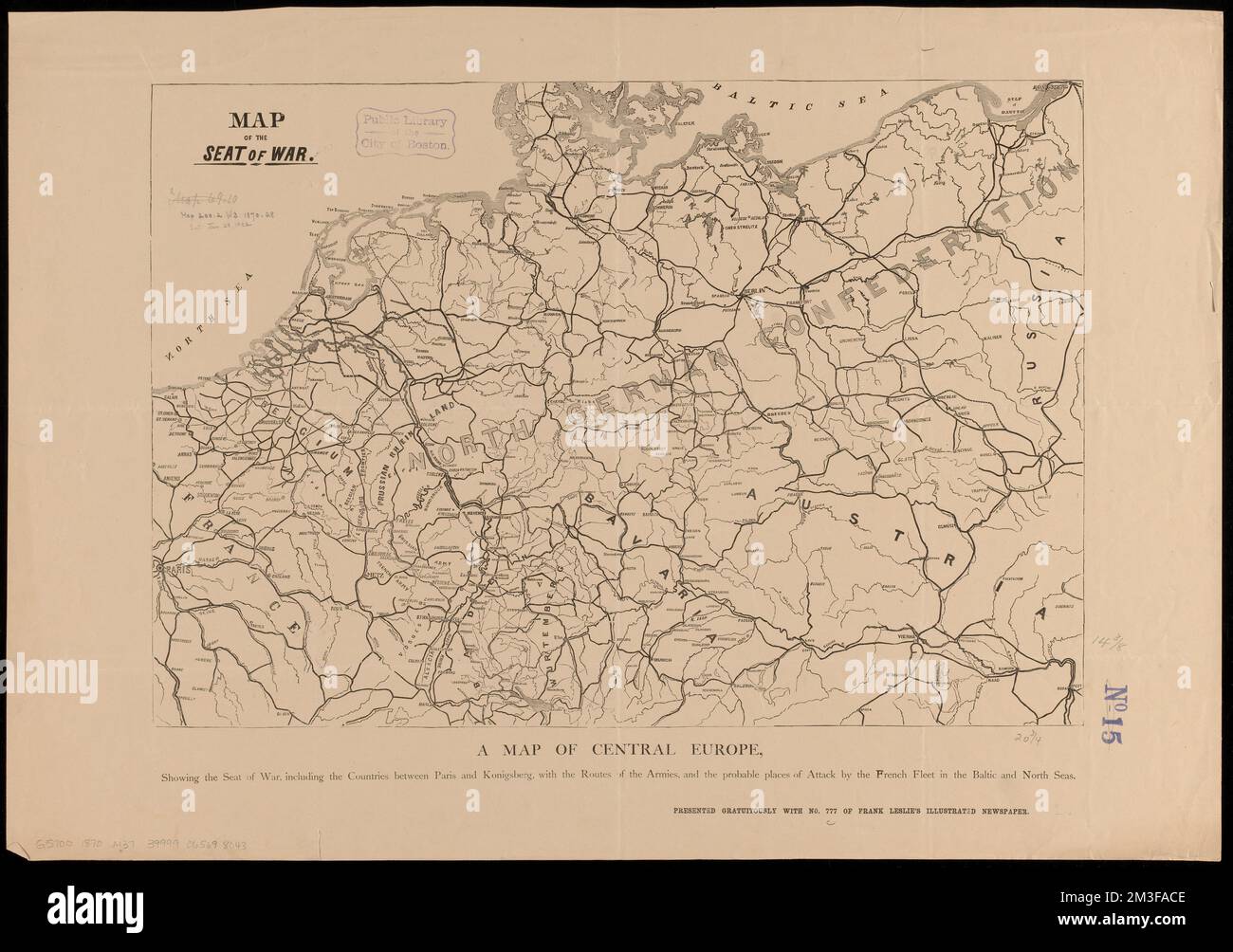 Map of the seat of war , Franco-Prussian War, 1870-1871, Maps, France ...