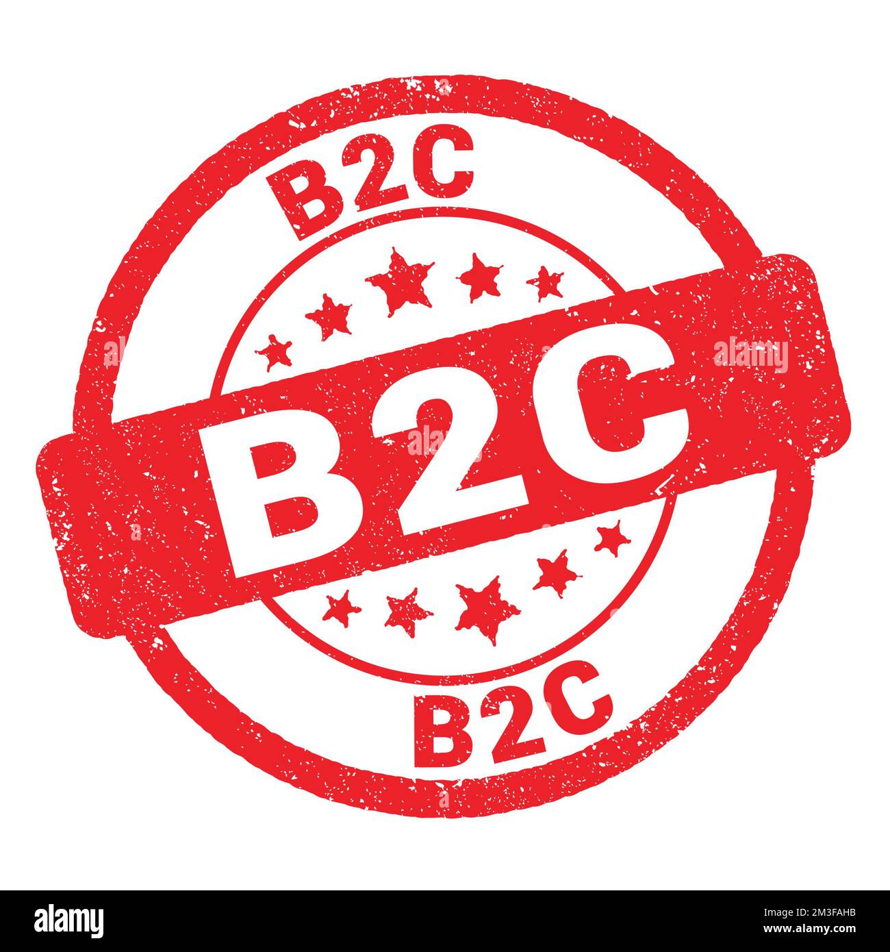 B2C text written on red grungy stamp sign Stock Photo - Alamy