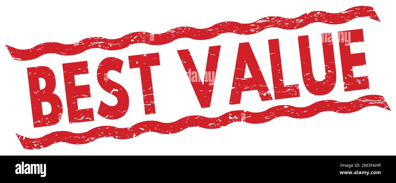 BEST VALUE text written on red lines stamp sign Stock Photo - Alamy