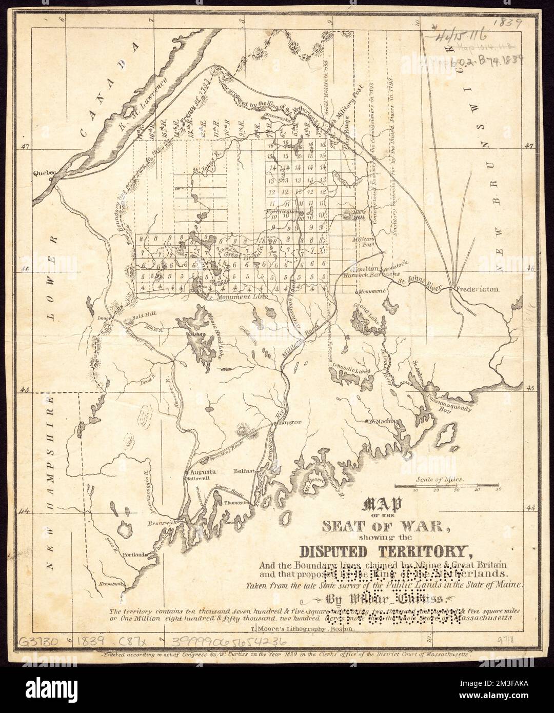 Map of the seat of war, showing disputed territory, and the boundary ...