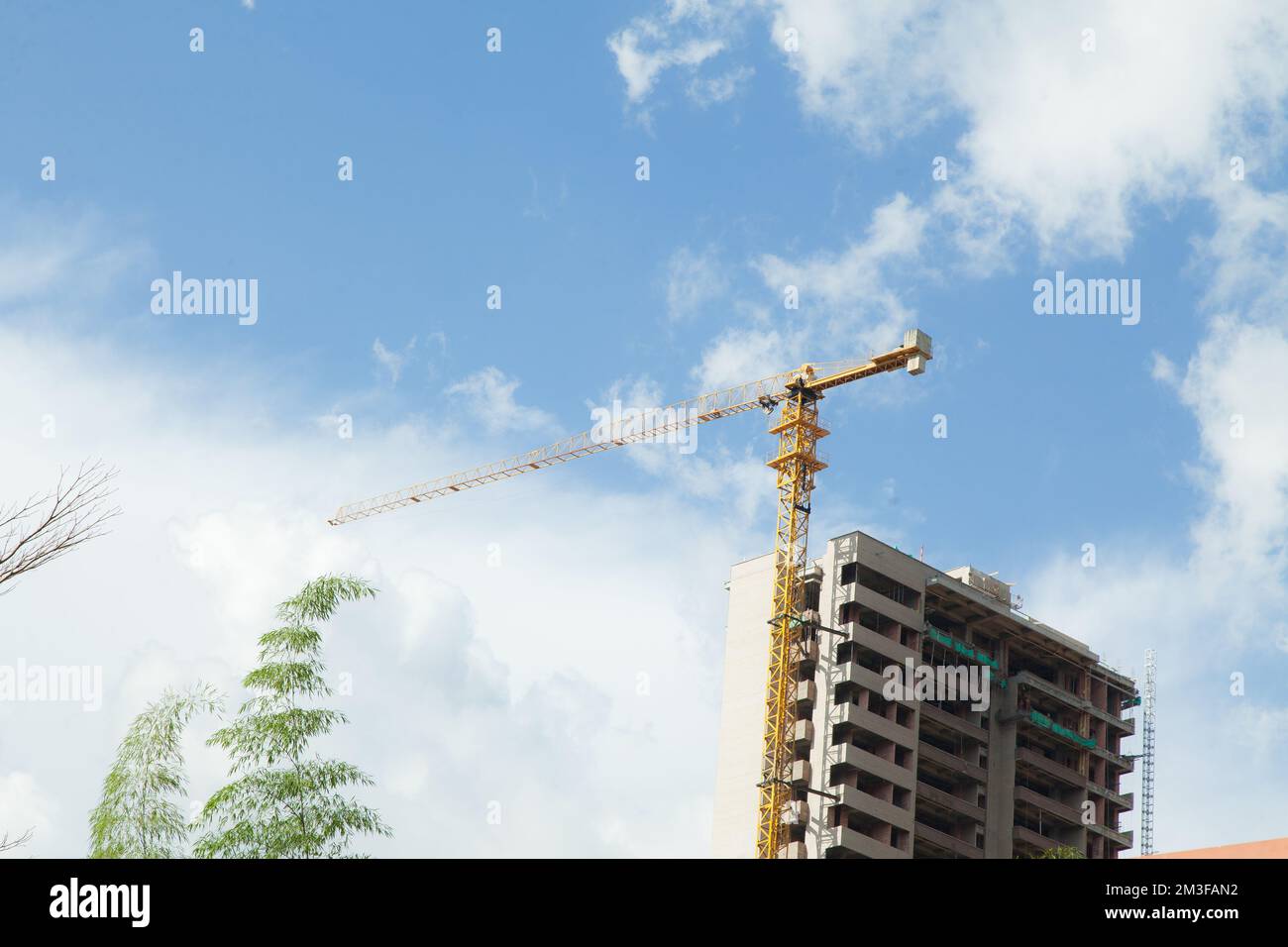 Building; very high crane for building construction Stock Photo - Alamy