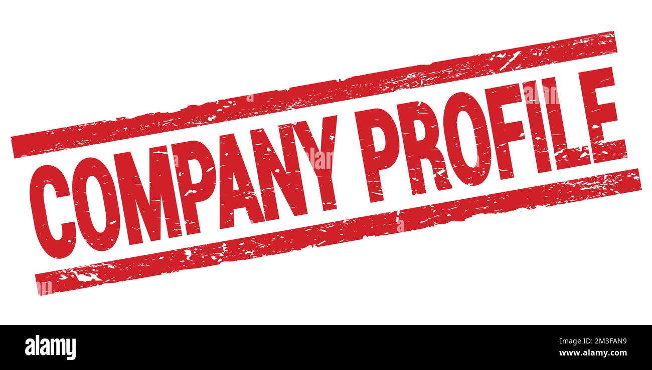COMPANY PROFILE text written on red rectangle stamp sign Stock Photo ...