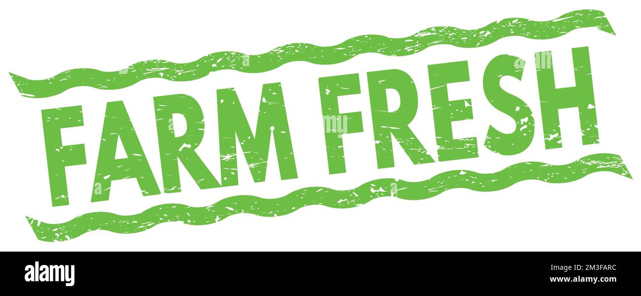 FARM FRESH text written on green lines stamp sign Stock Photo - Alamy