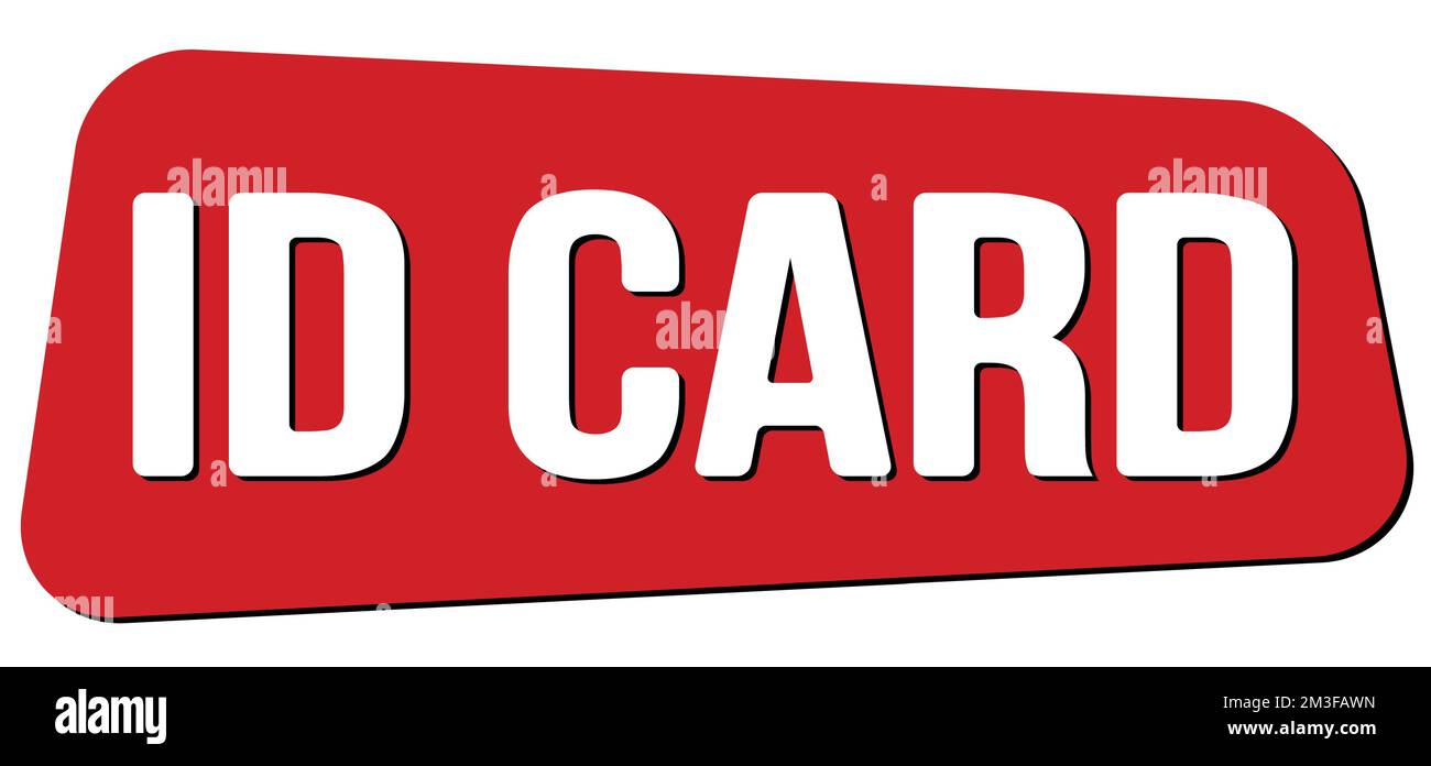 ID CARD text written on red trapeze stamp sign Stock Photo - Alamy