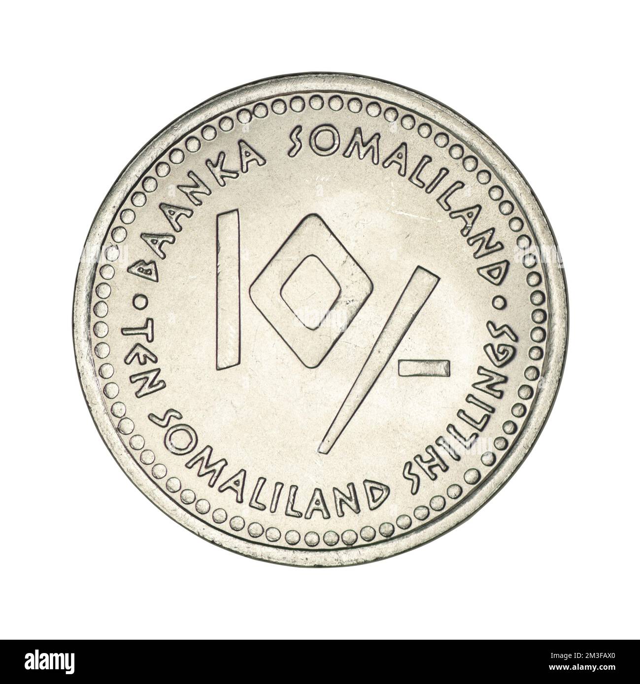 coin Somaliland 10 scallini 2006 year Capricorn on a white background ...