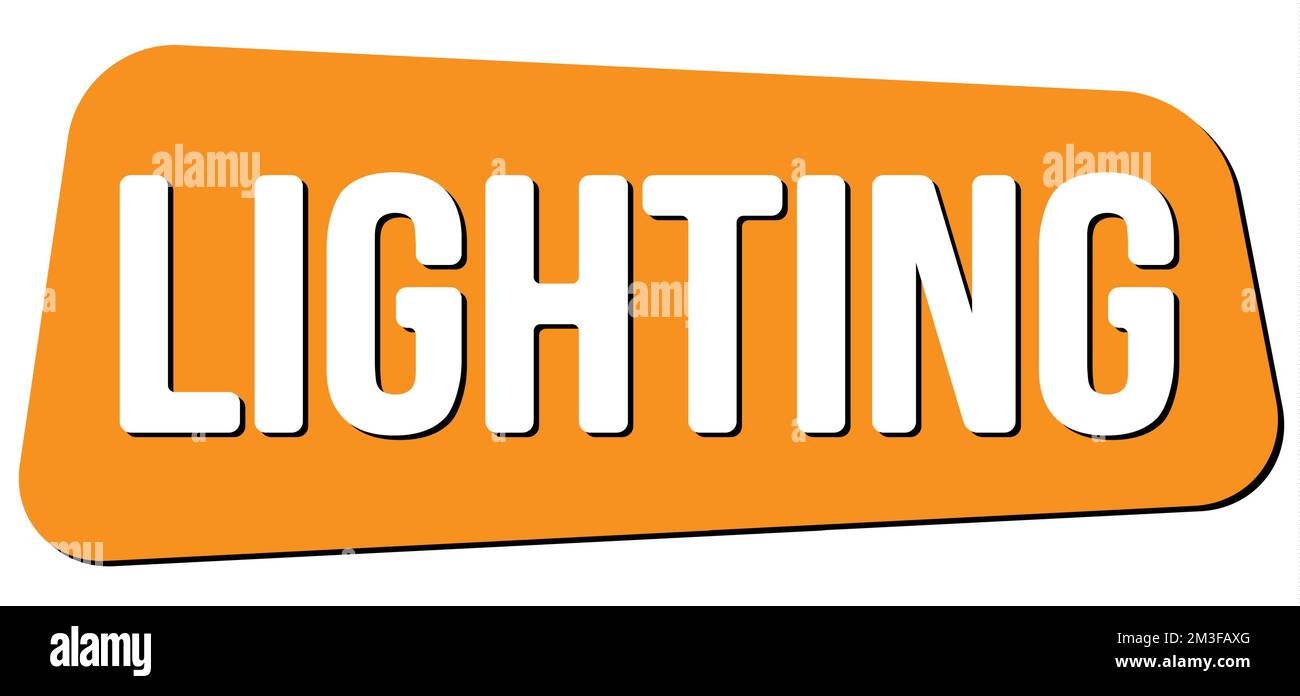 LIGHTING text written on orange trapeze stamp sign Stock Photo - Alamy