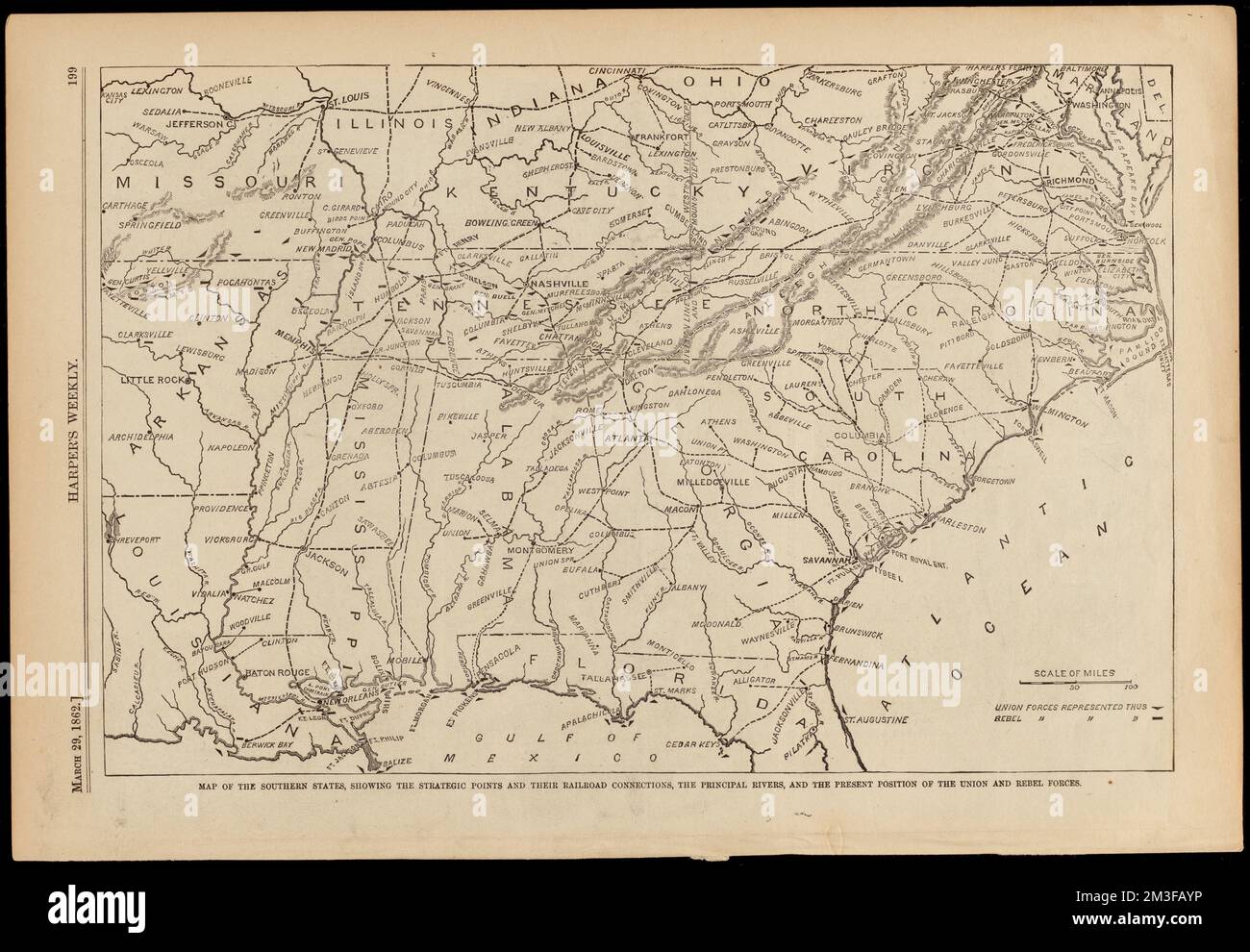 Map of the southern states, showing the strateic poits and their ...