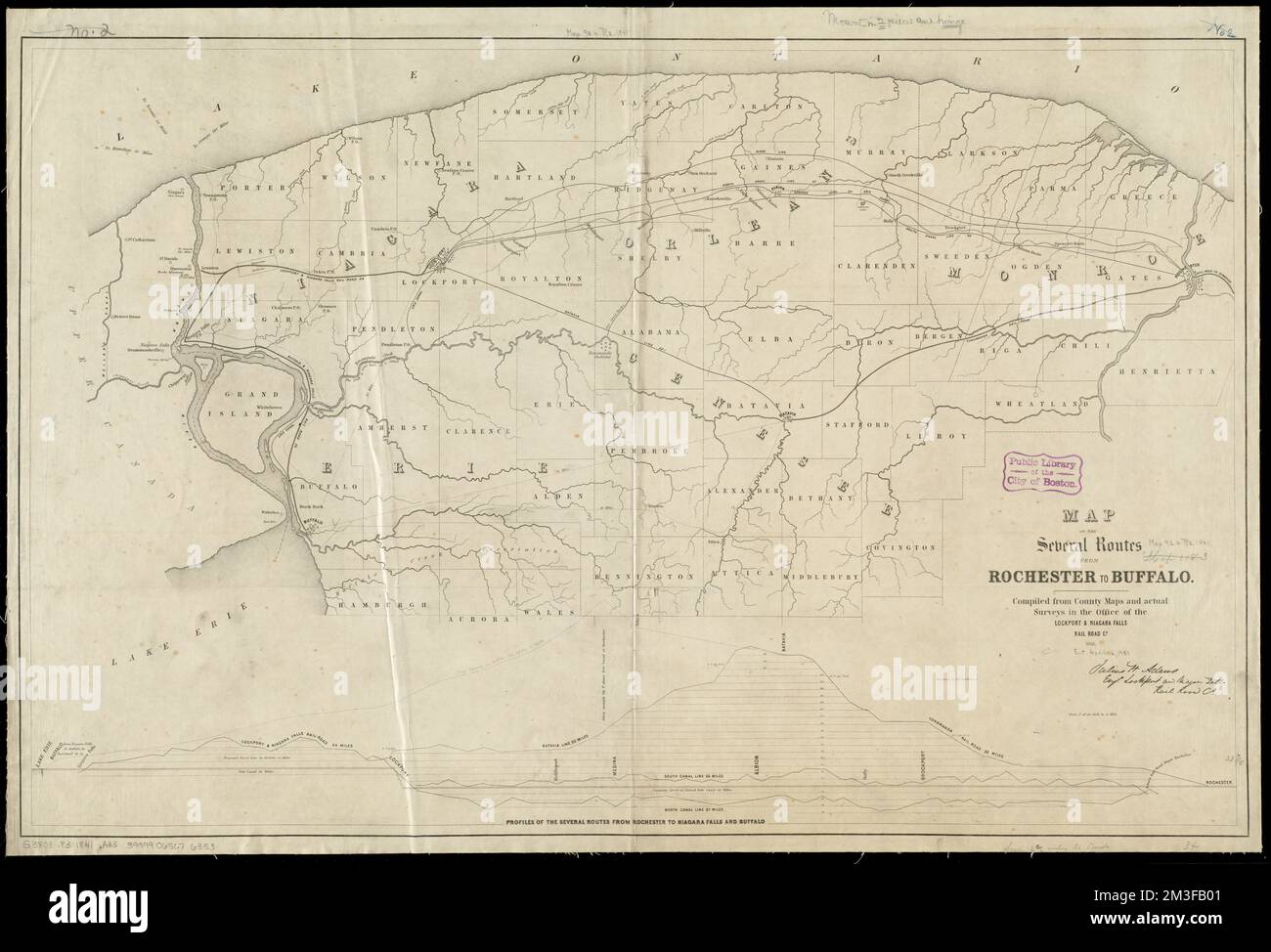 Map of the several routes from Rochester to Buffalo : compiled from ...