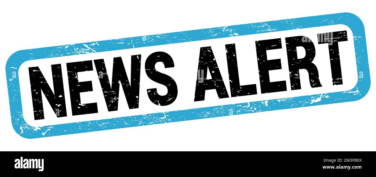 NEWS ALERT text written on blue-black rectangle stamp sign Stock Photo ...