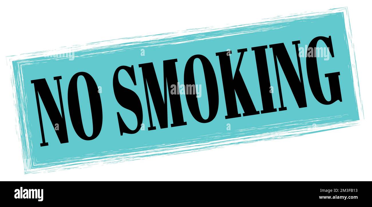 NO SMOKING text written on blue-black rectangle stamp sign Stock Photo ...