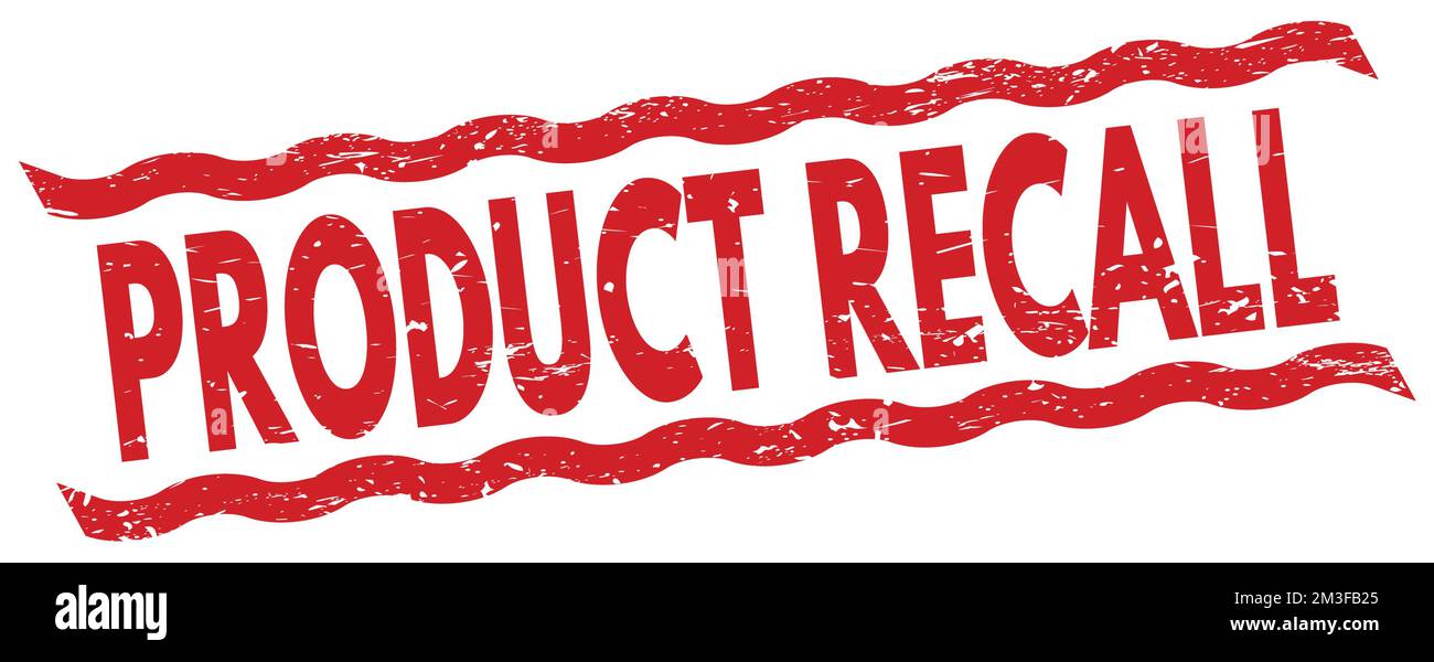 PRODUCT RECALL text written on red lines stamp sign Stock Photo - Alamy