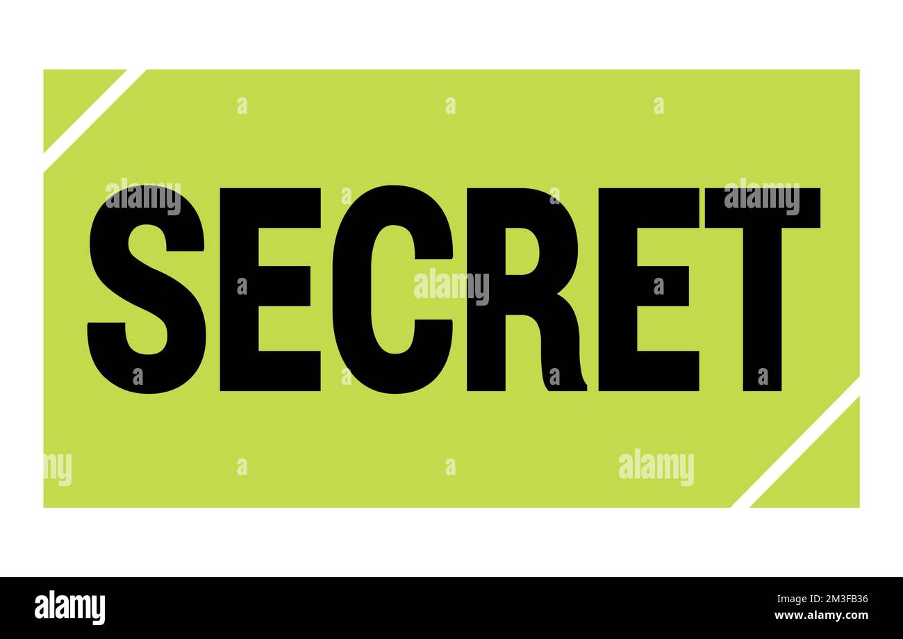 SECRET text written on green-black rectangle stamp sign Stock Photo - Alamy