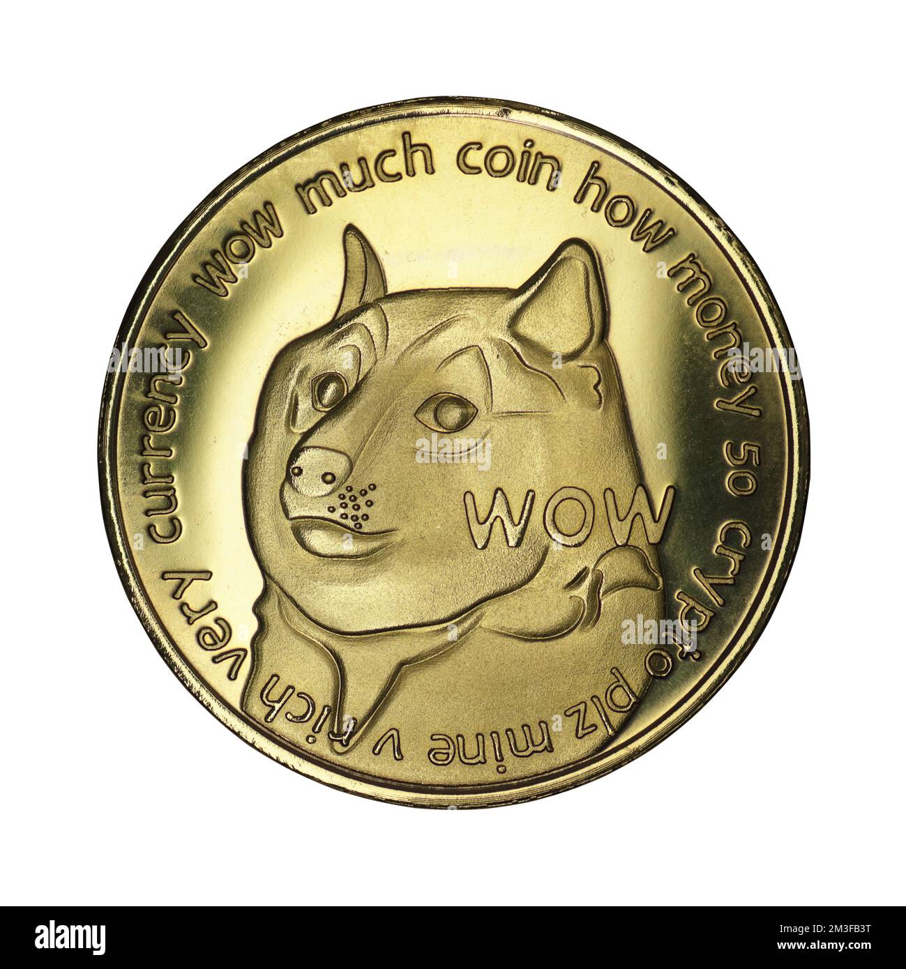 Collectible Coin DogeCoin on a white background Stock Photo - Alamy