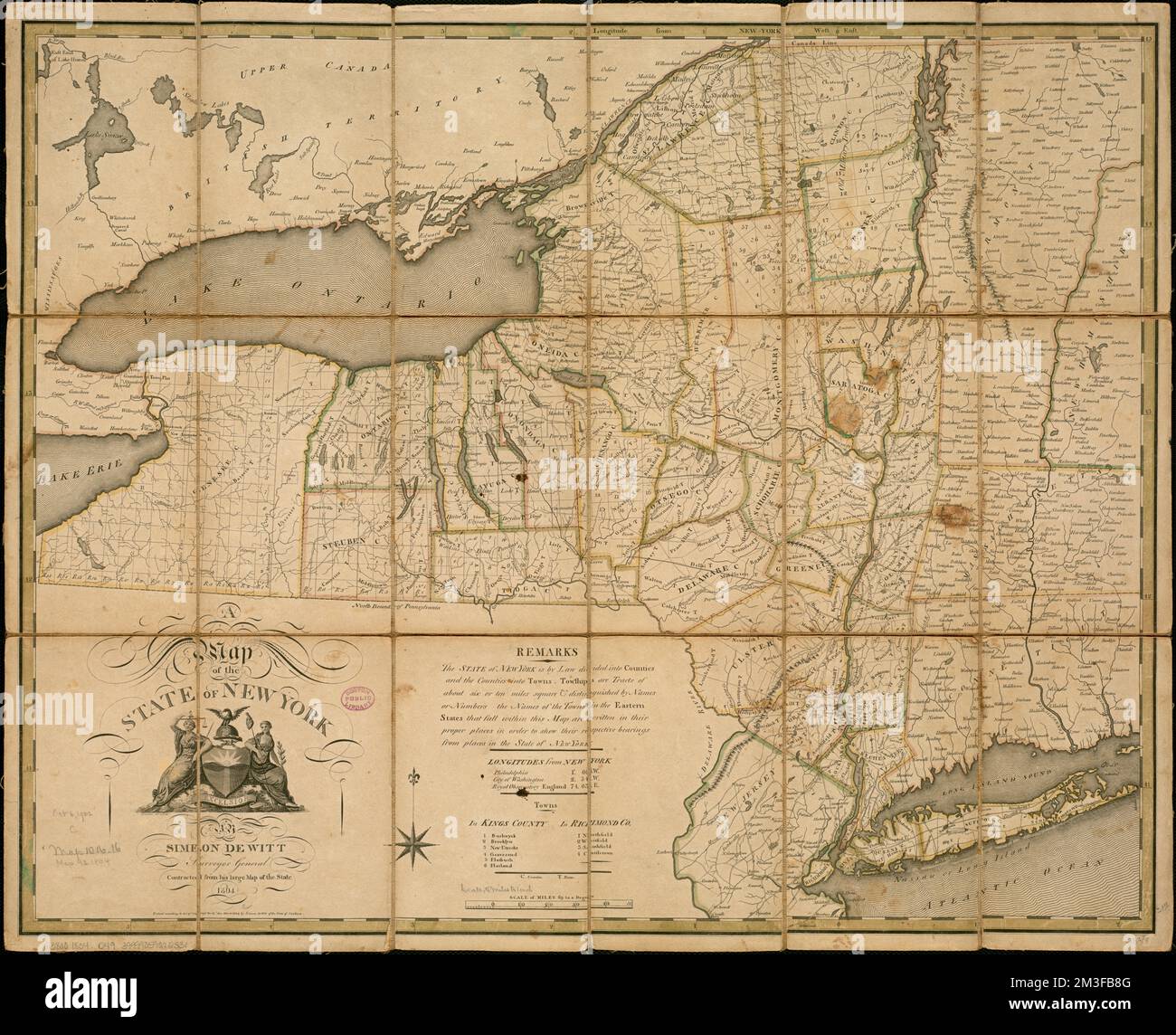 A map of the State of New York , New York State, Maps Norman B ...