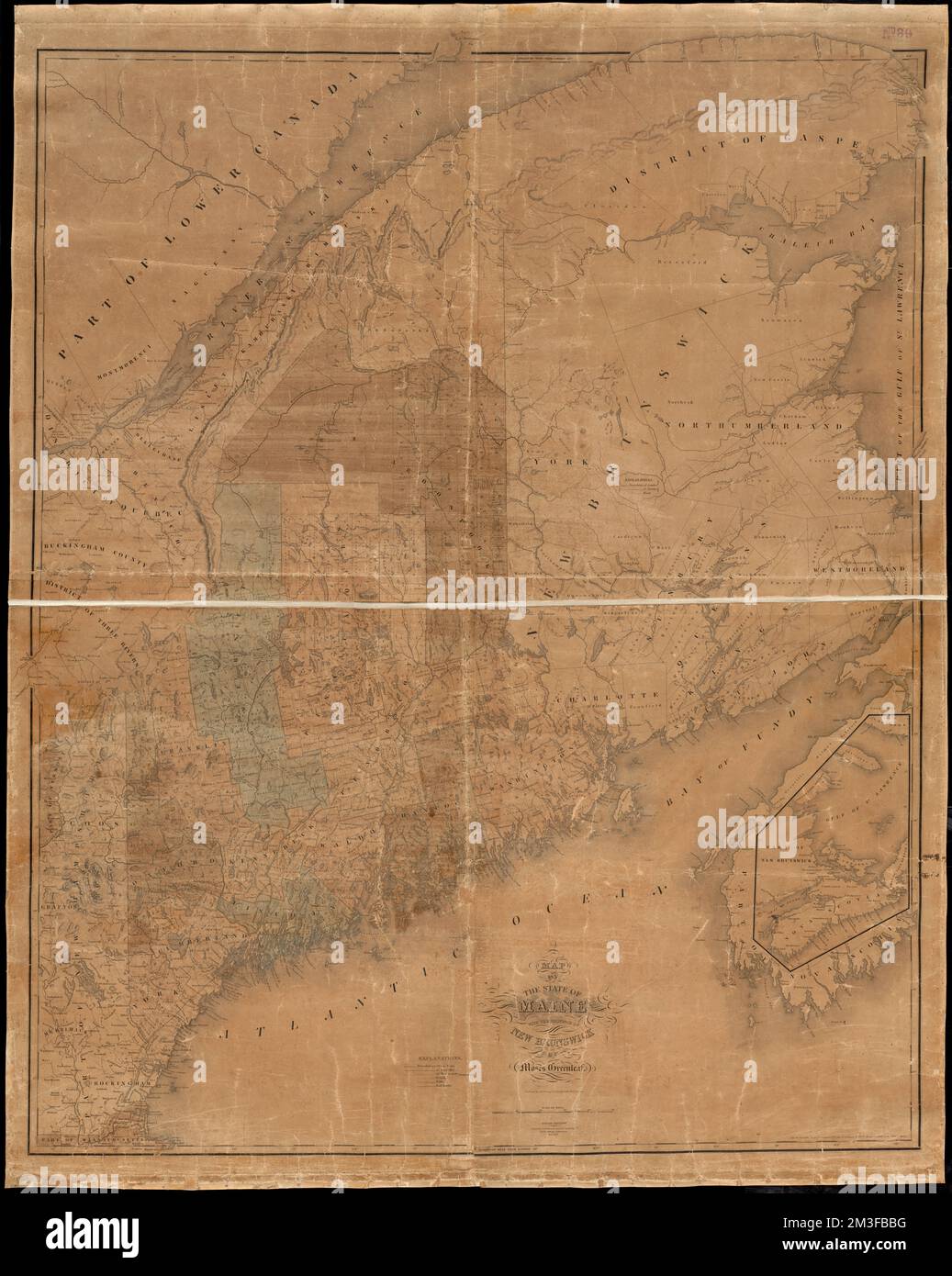 Map of the state of Maine with the province of New Brunswick , Maine ...