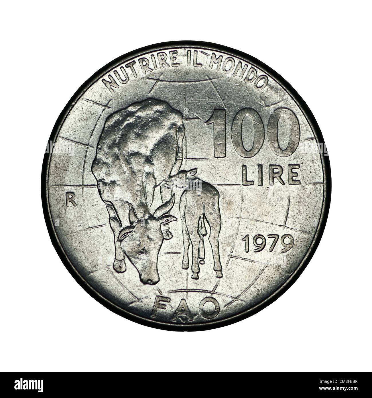 Italy 100 lire 1979 isolated on white Stock Photo - Alamy