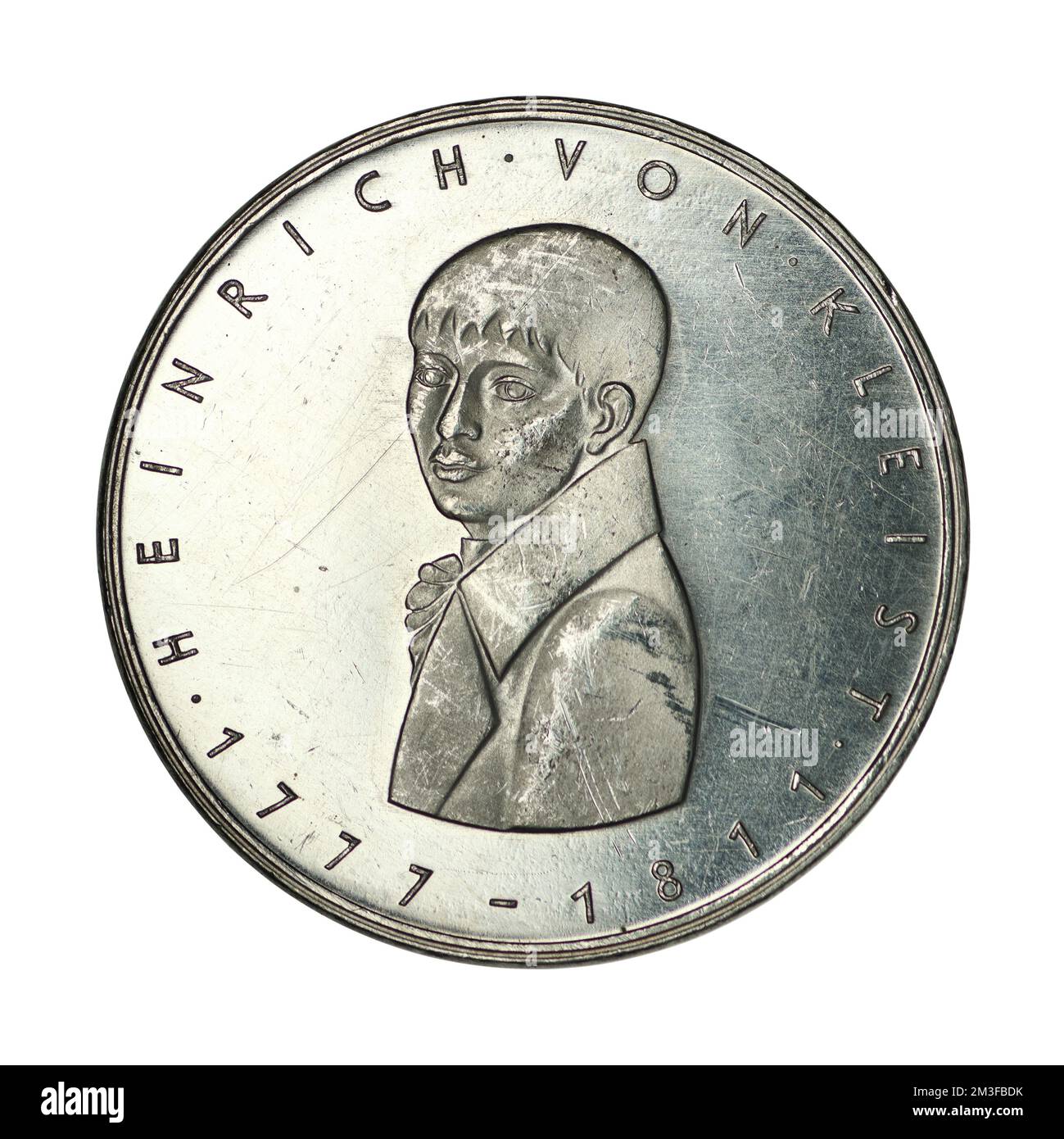 Germany 5 marks 1977 on a white background Stock Photo - Alamy