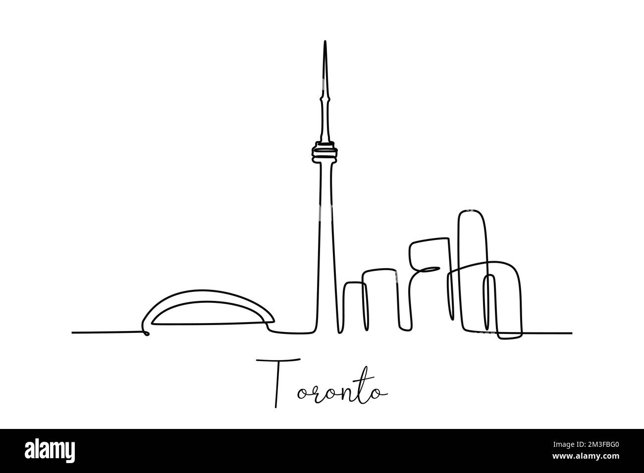 A vector illustration of a hand-drawn design of Toronto city and text ...