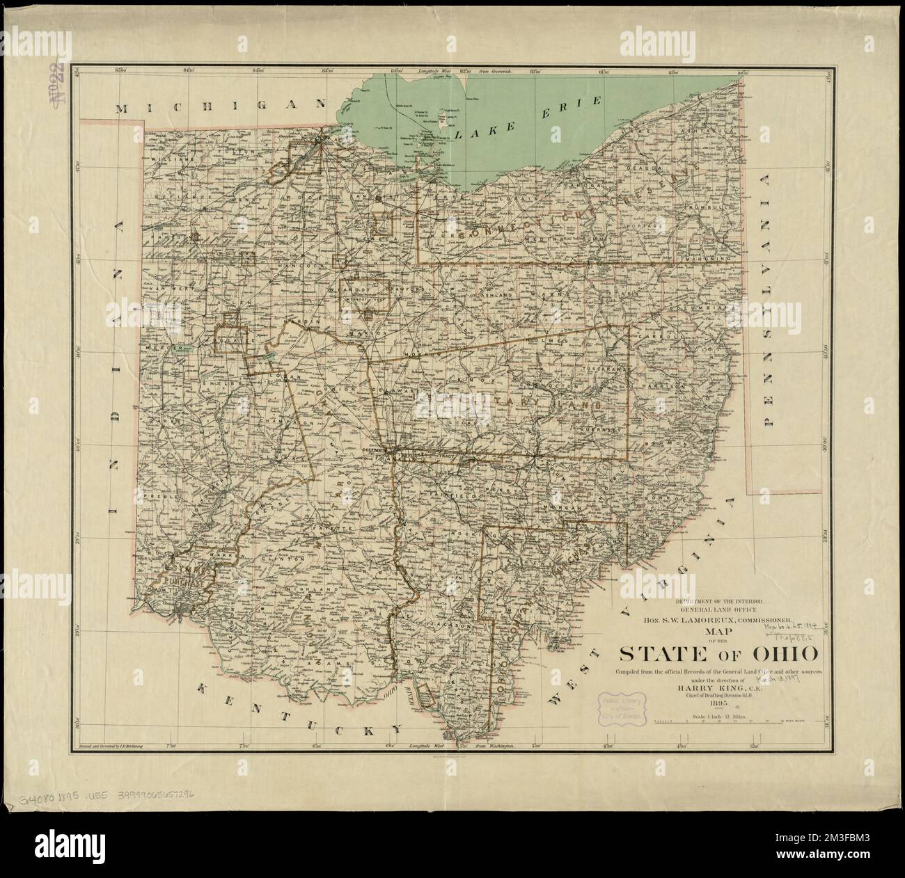Map of the state of Ohio , Ohio, Maps Norman B. Leventhal Map Center ...