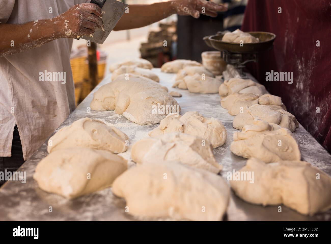yeast dough for baking bread. cooking process Stock Photo - Alamy