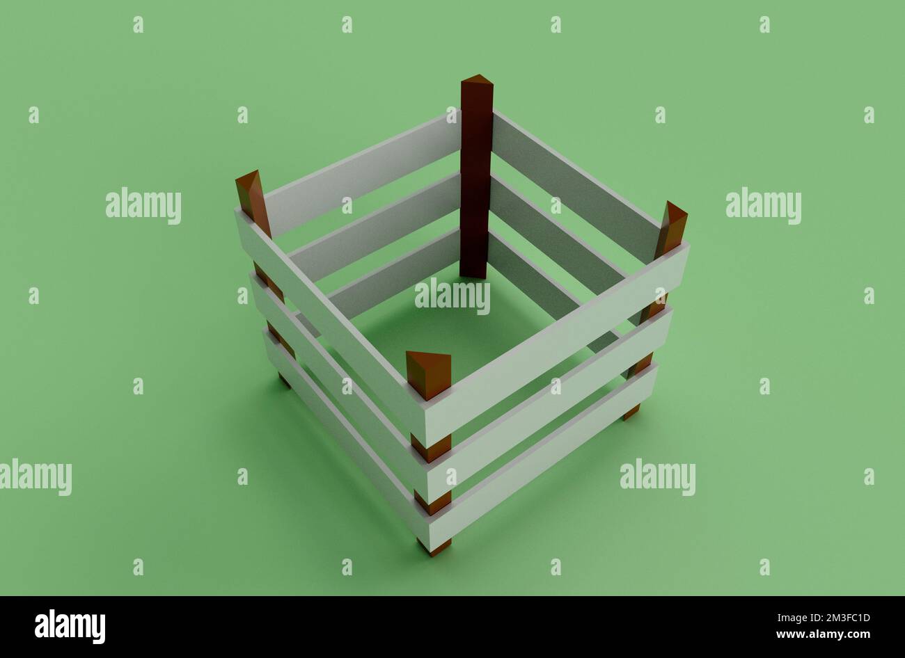 3d illustration rendering minimal Compost Bin on Sea Green background ...