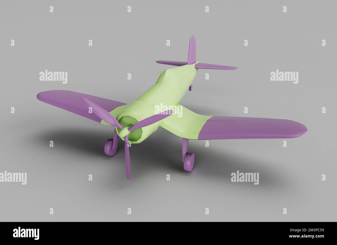 3d illustration rendering minimal corsair plane on white background ...