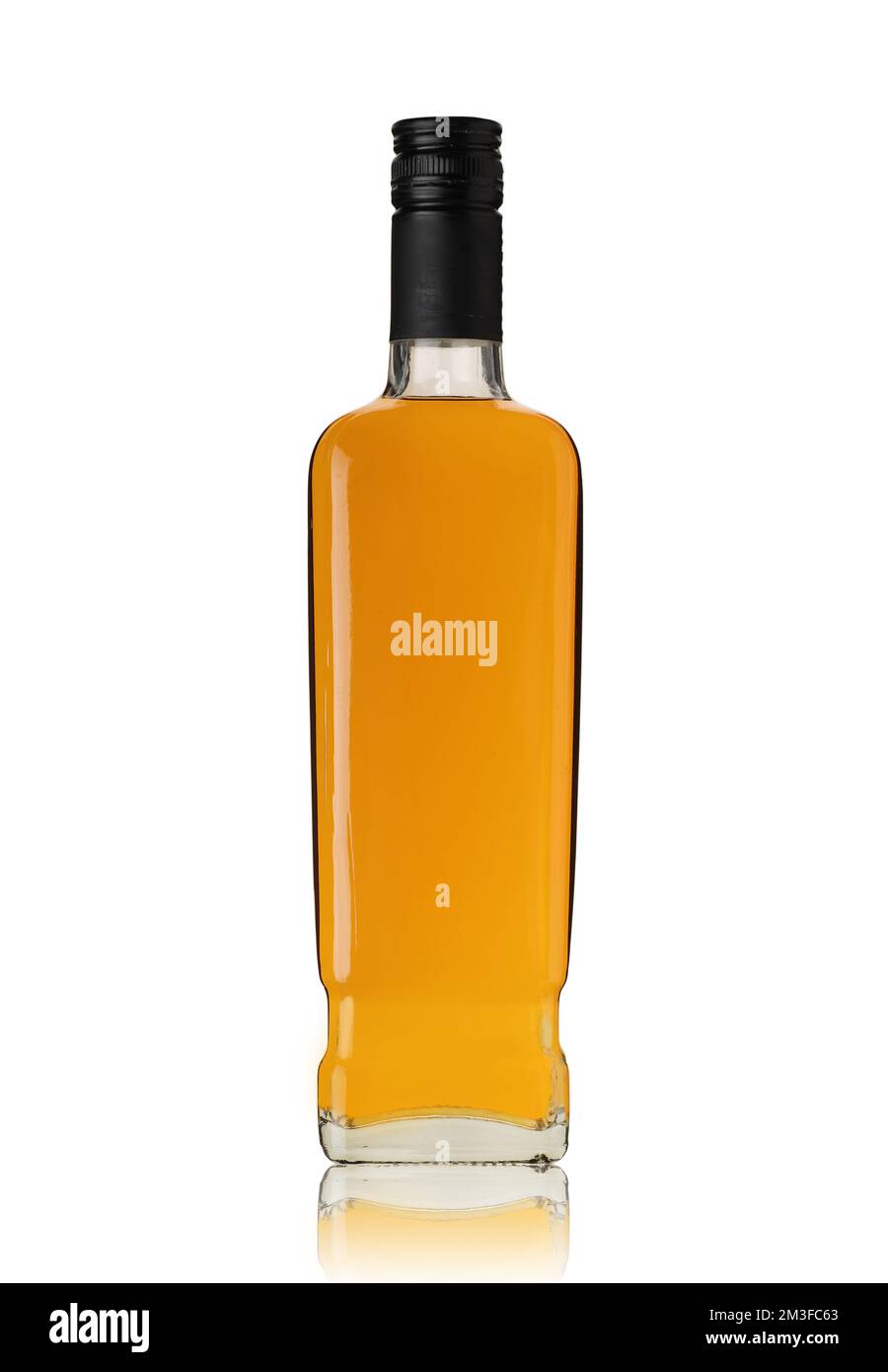 full bottle of whiskey without labels isolated on white Stock Photo - Alamy
