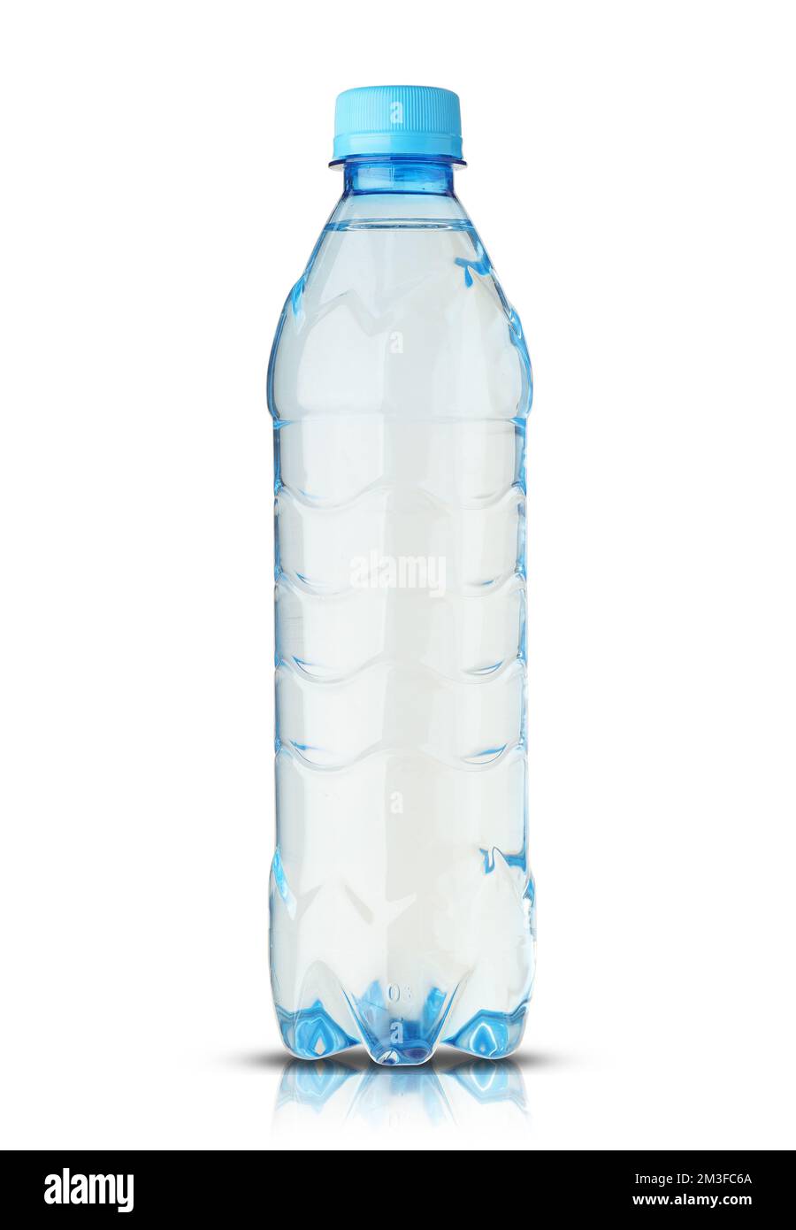 a small bottle with unlabeled mineral water on a white background Stock ...