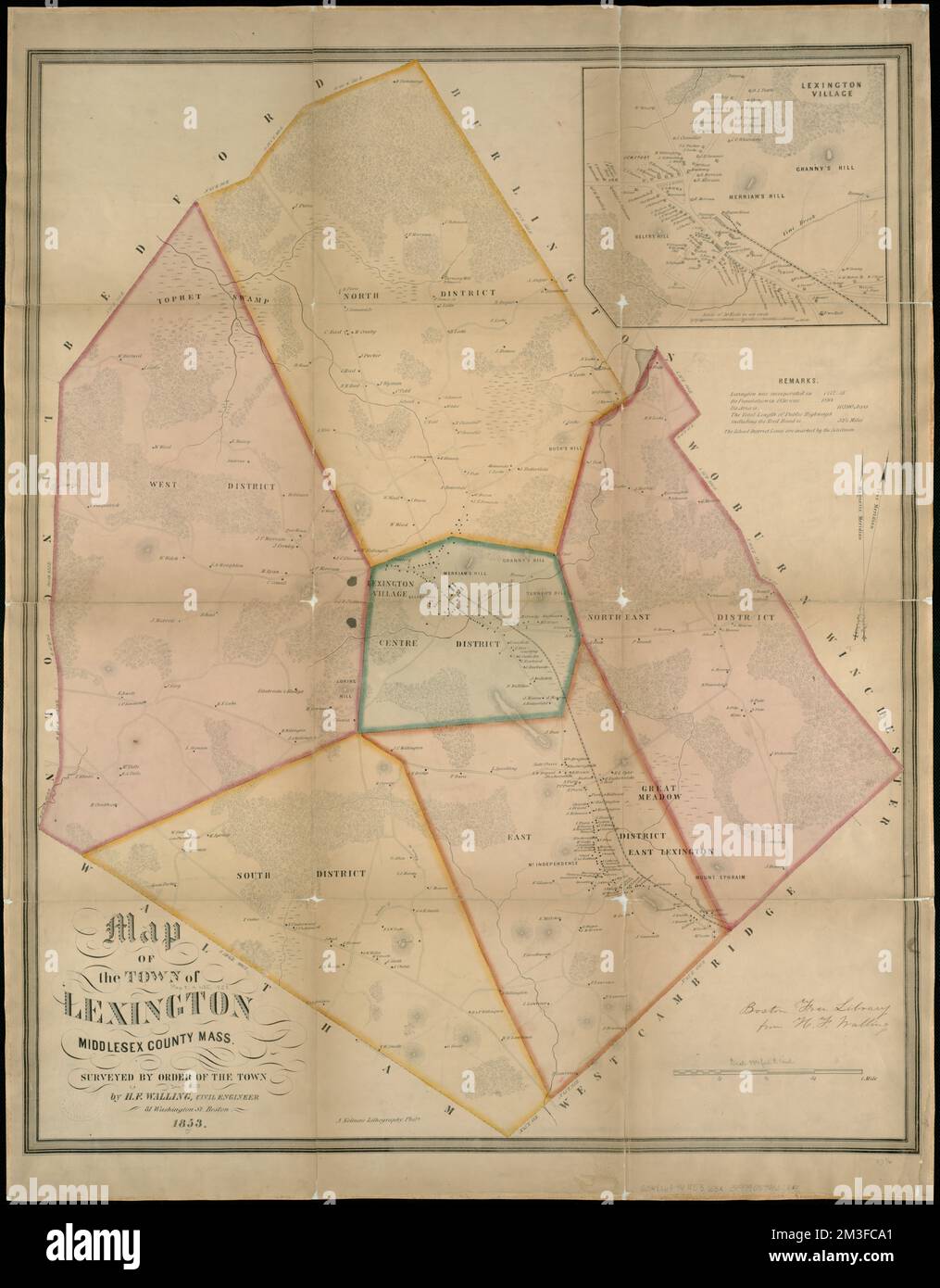Lexington massachusetts map hi-res stock photography and images - Alamy