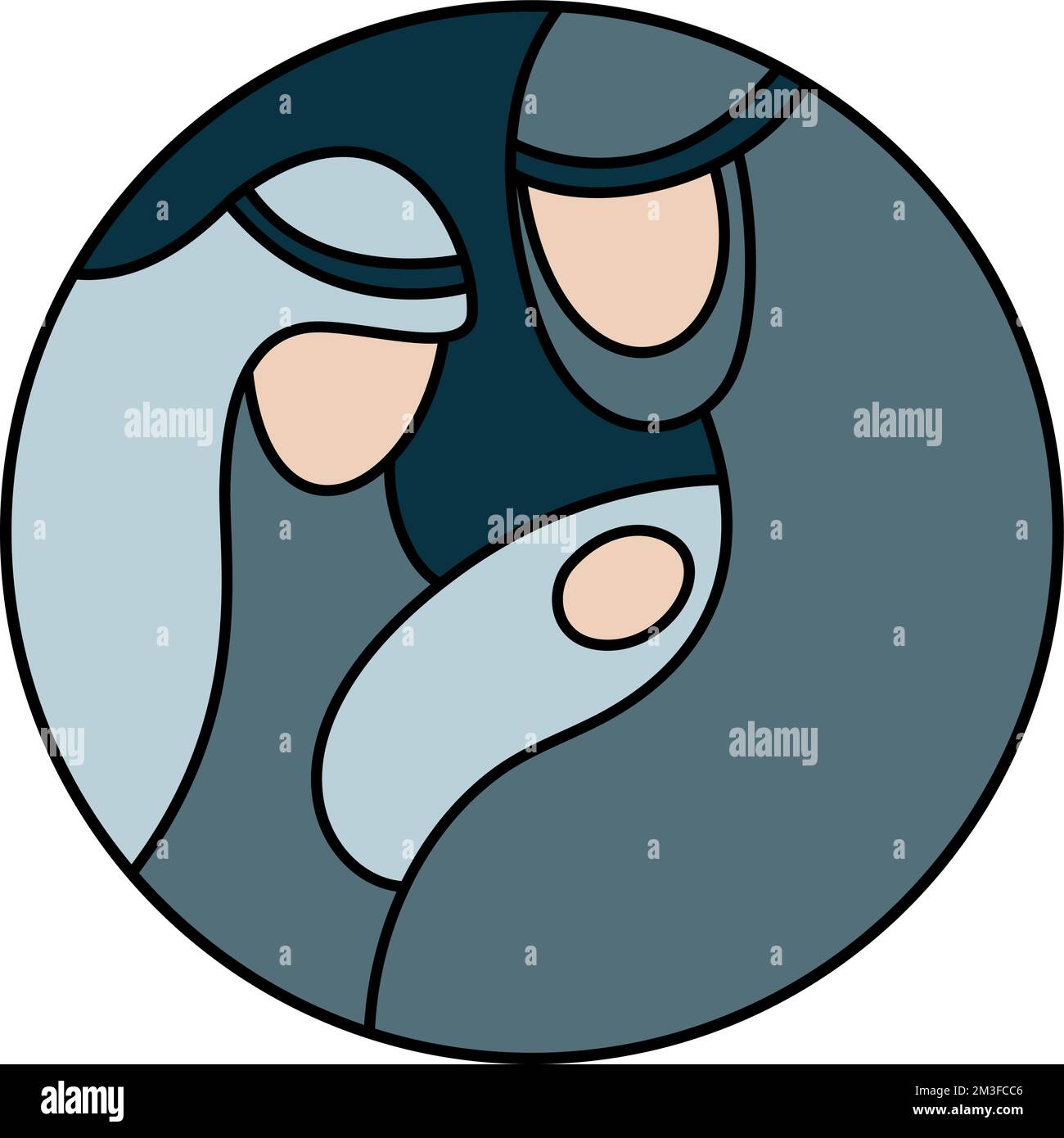 Vector color Christmas Christian religious Nativity Scene of baby Jesus ...