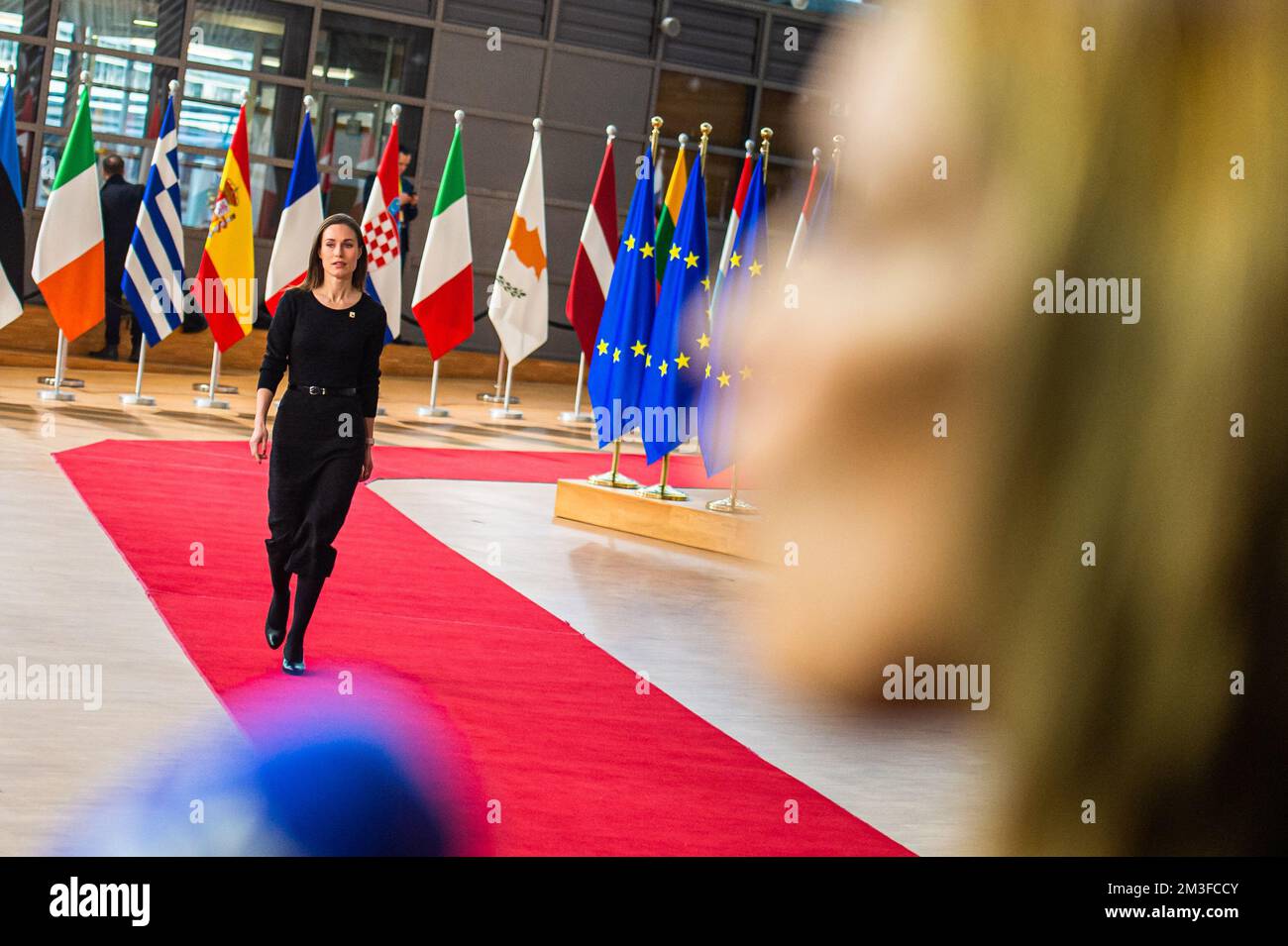 BRUSSELS - Belgium, 15/12/2022, Prime Minister of Finland Sanna Marin ...