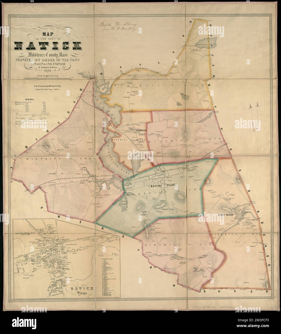 Map of the town of Natick, Middlesex County, Mass : surveyed by order ...
