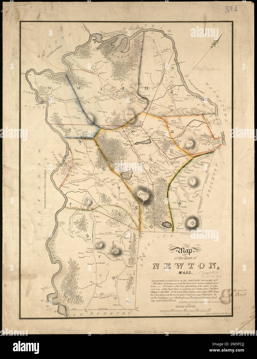 Map of the town of Newton, Mass , Real property, Massachusetts, Newton ...