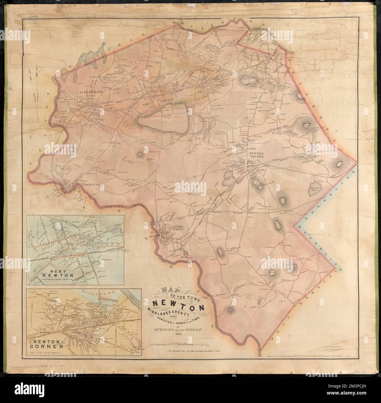 Map of the town of Newton, Middlesex County, Mass. , Landowners ...