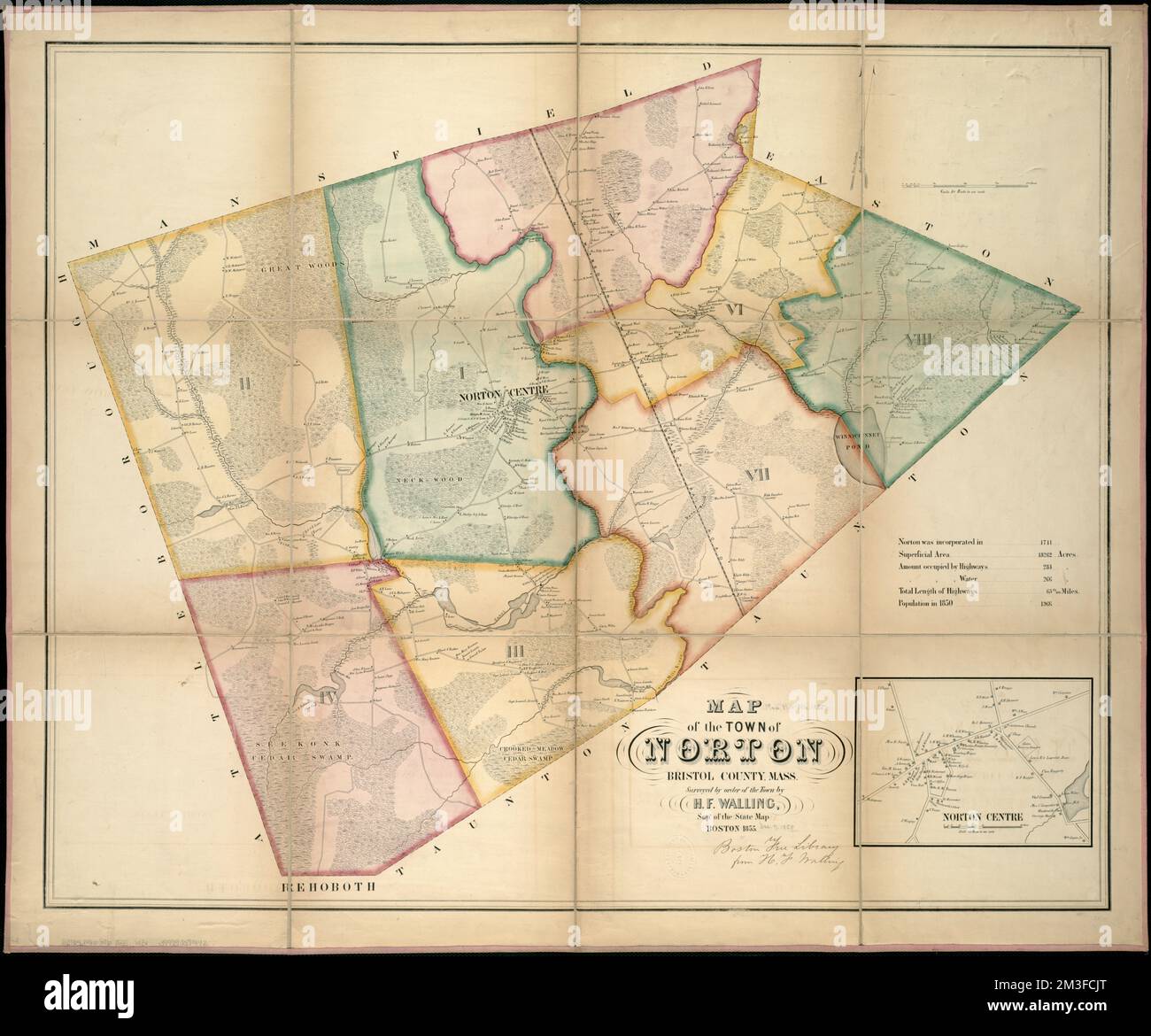 Map of the town of Norton, Bristol County, Mass : surveyed by order of ...