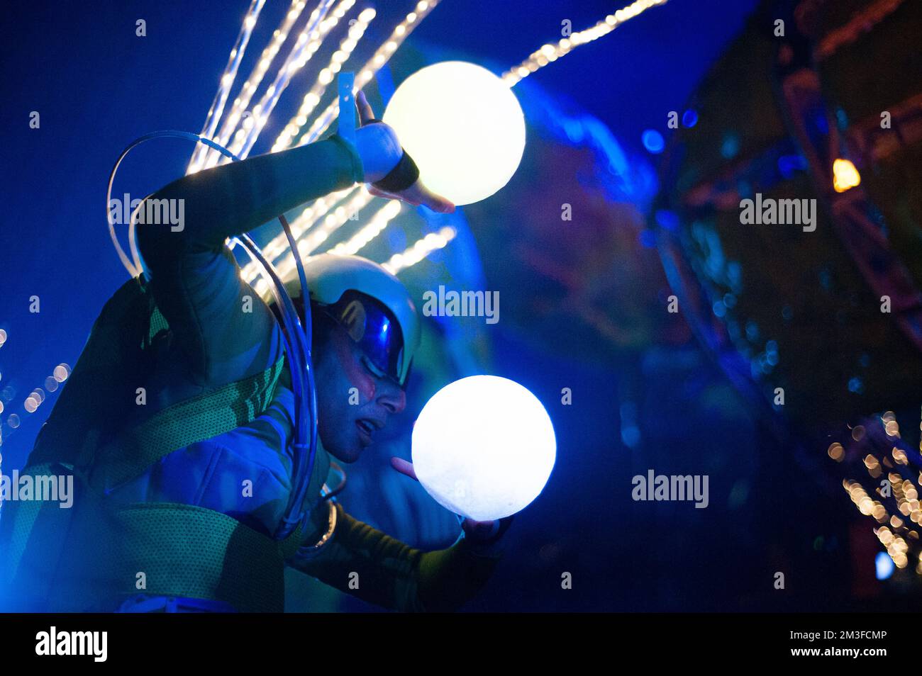 Actors perform during the Christmas play 'The tree of abundance' at ...