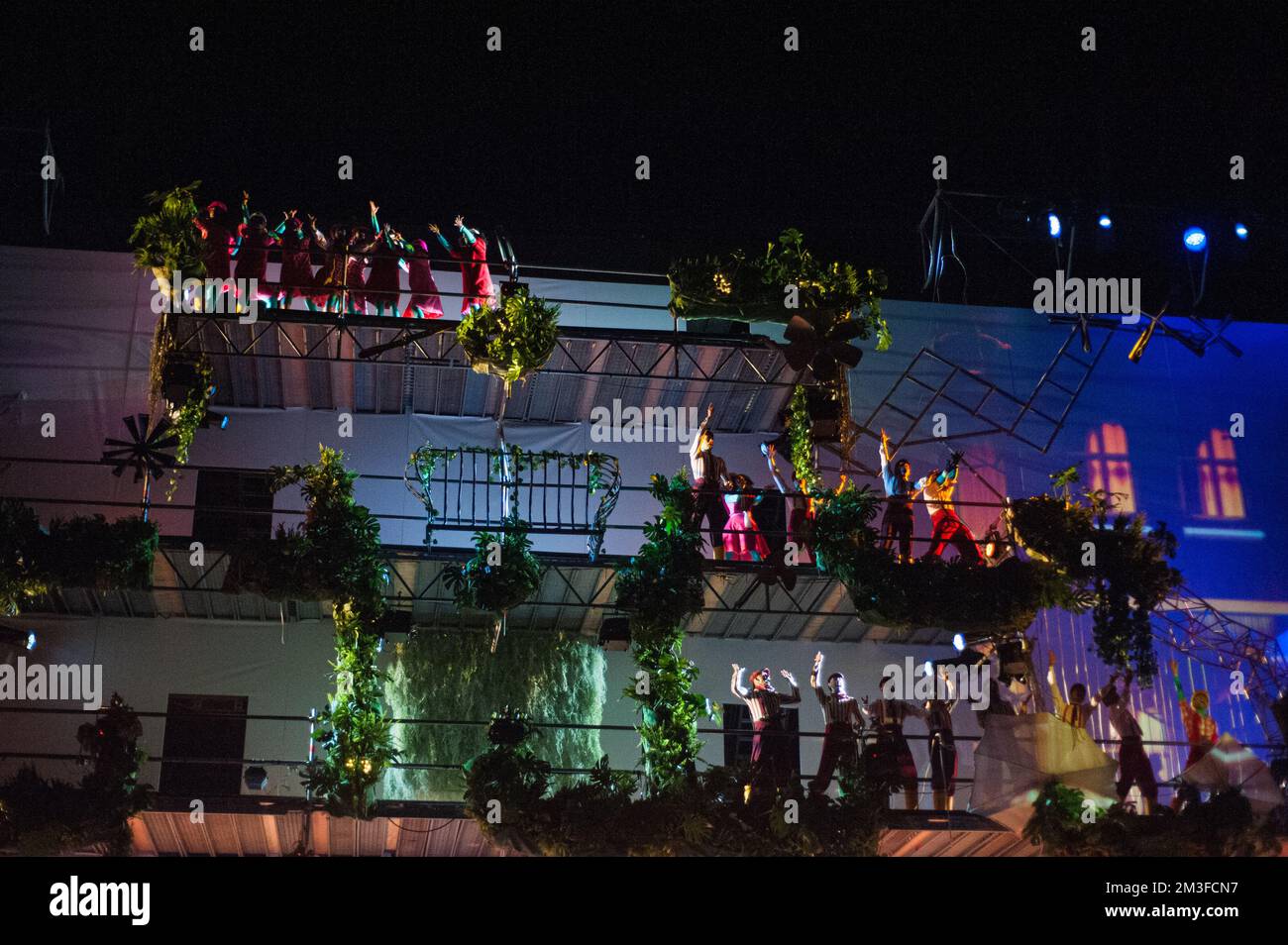 Actors perform during the Christmas play 'The tree of abundance' at ...