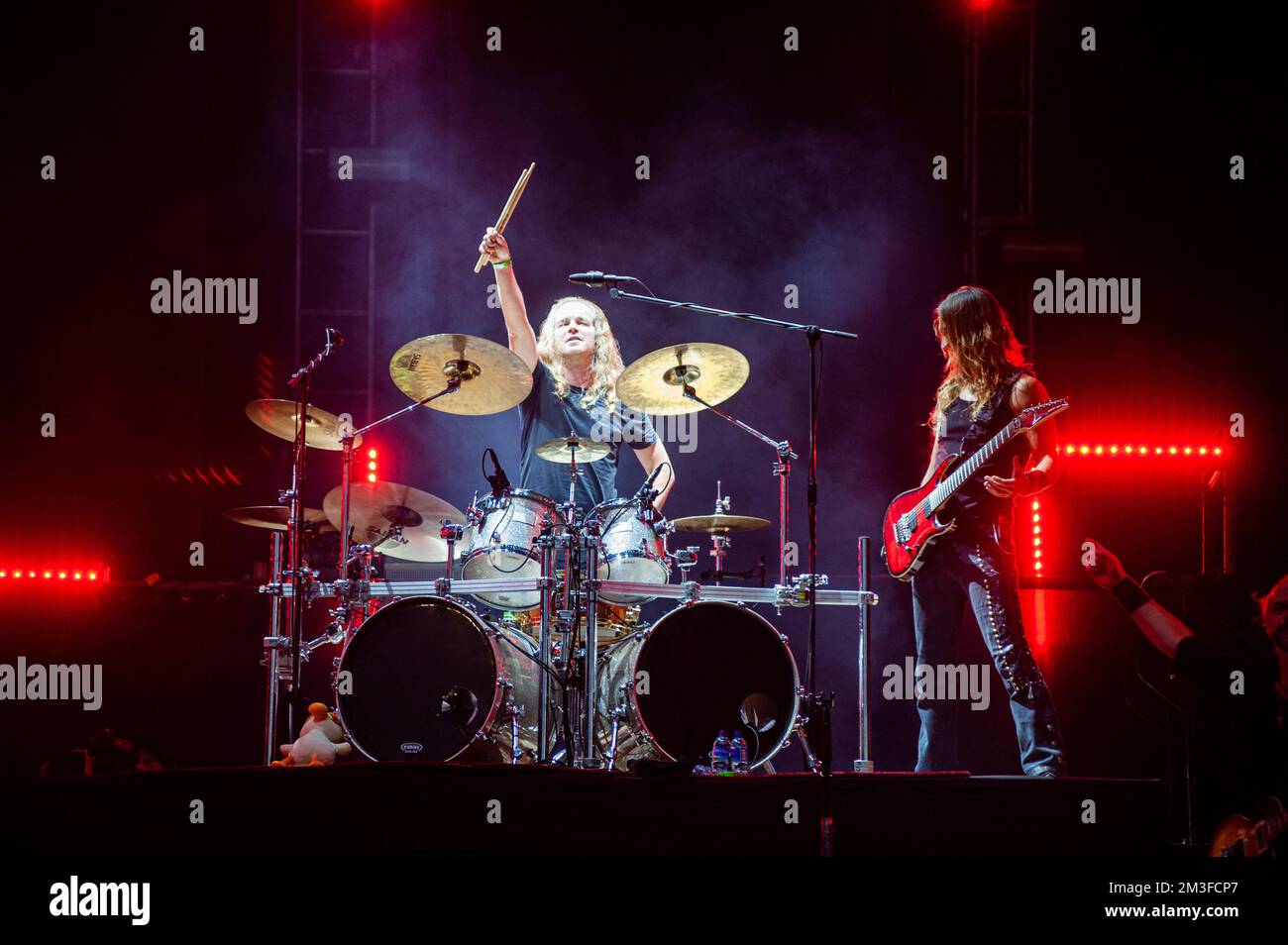 Metal band Titan performs during the closing day of the 'Rock al Parque ...