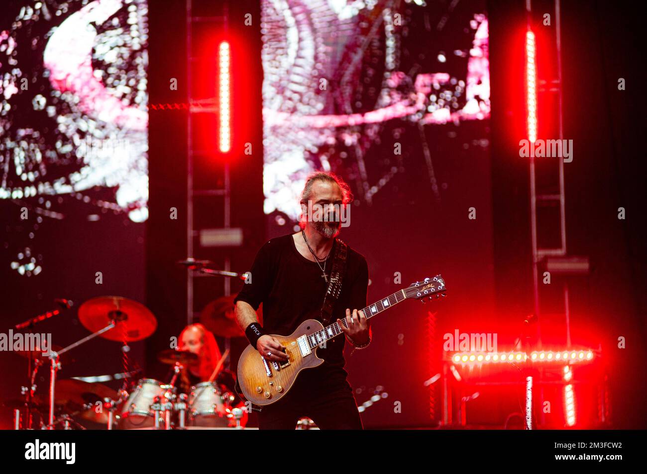 Metal band Titan performs during the closing day of the 'Rock al Parque ...