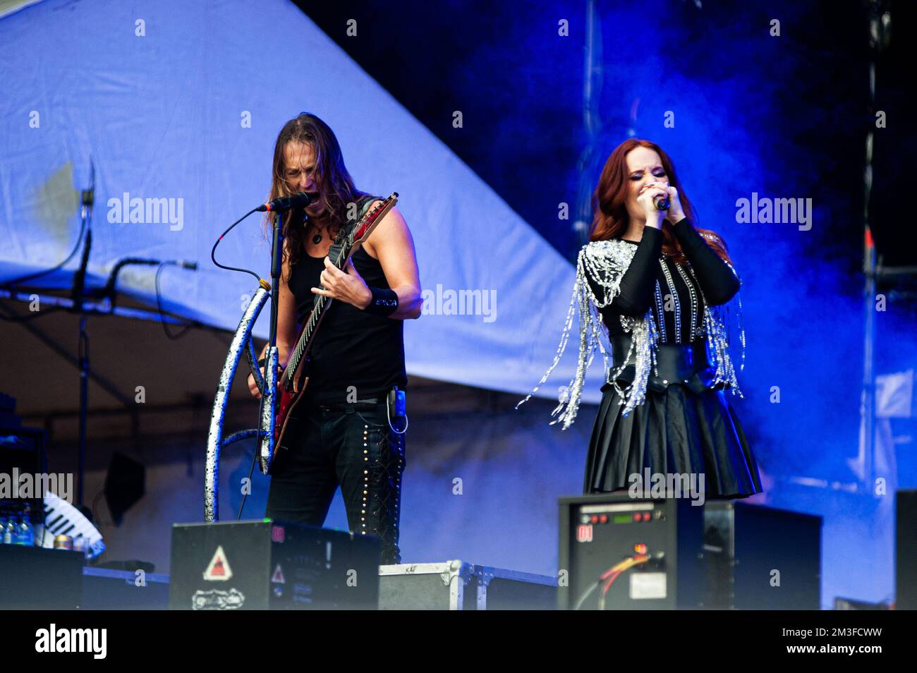 Metal band Titan performs during the closing day of the 'Rock al Parque ...