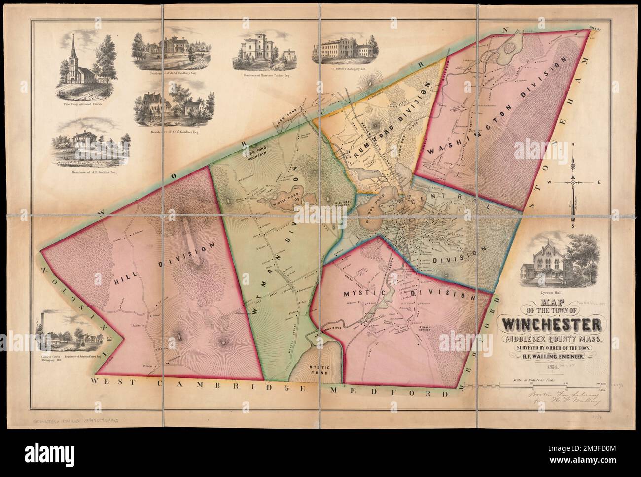 Map of the town of Winchester, Middlesex County, Mass : surveyed by ...