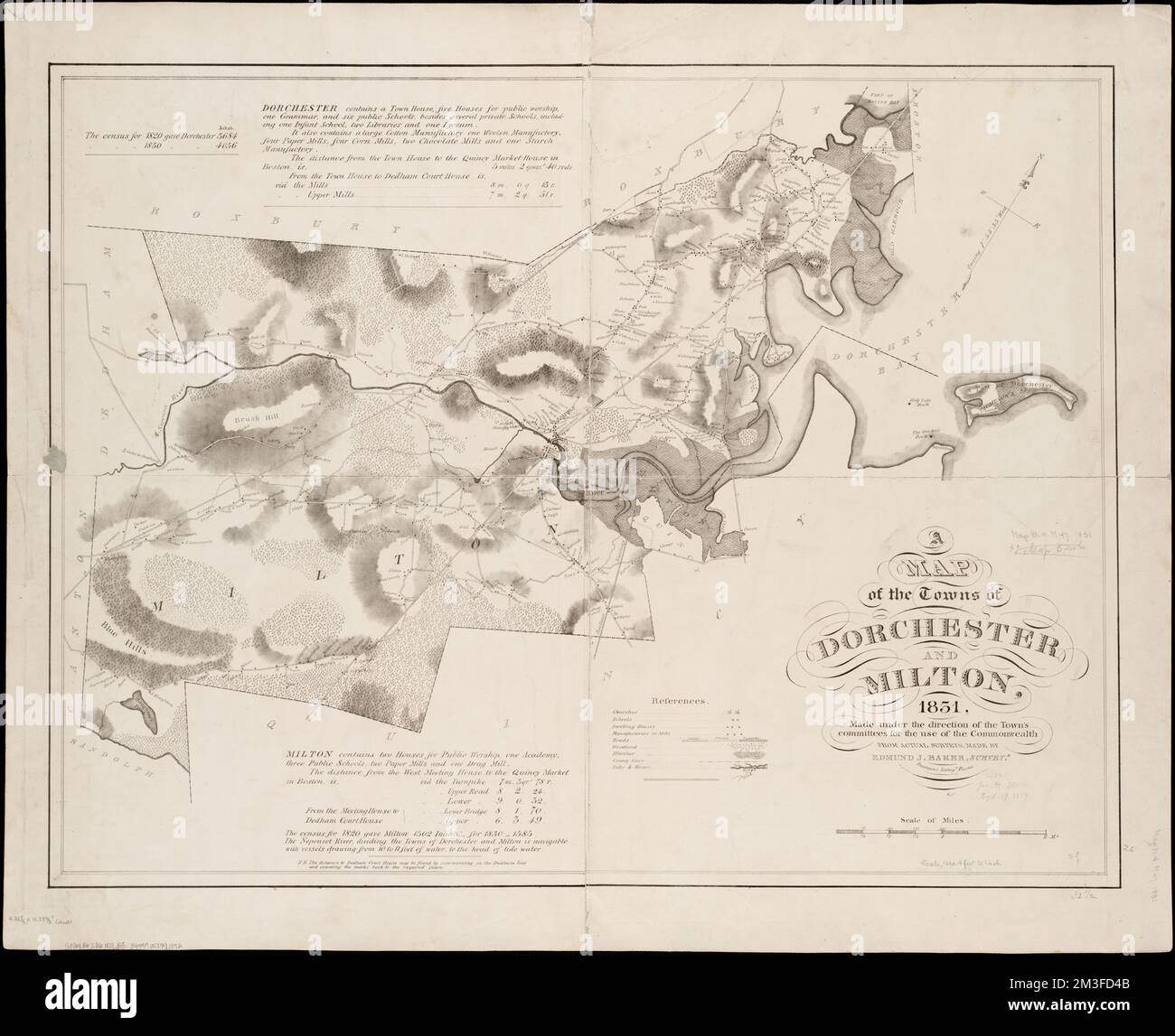 A map of the towns of Dorchester and Milton, 1831 , Milton Mass., Maps ...