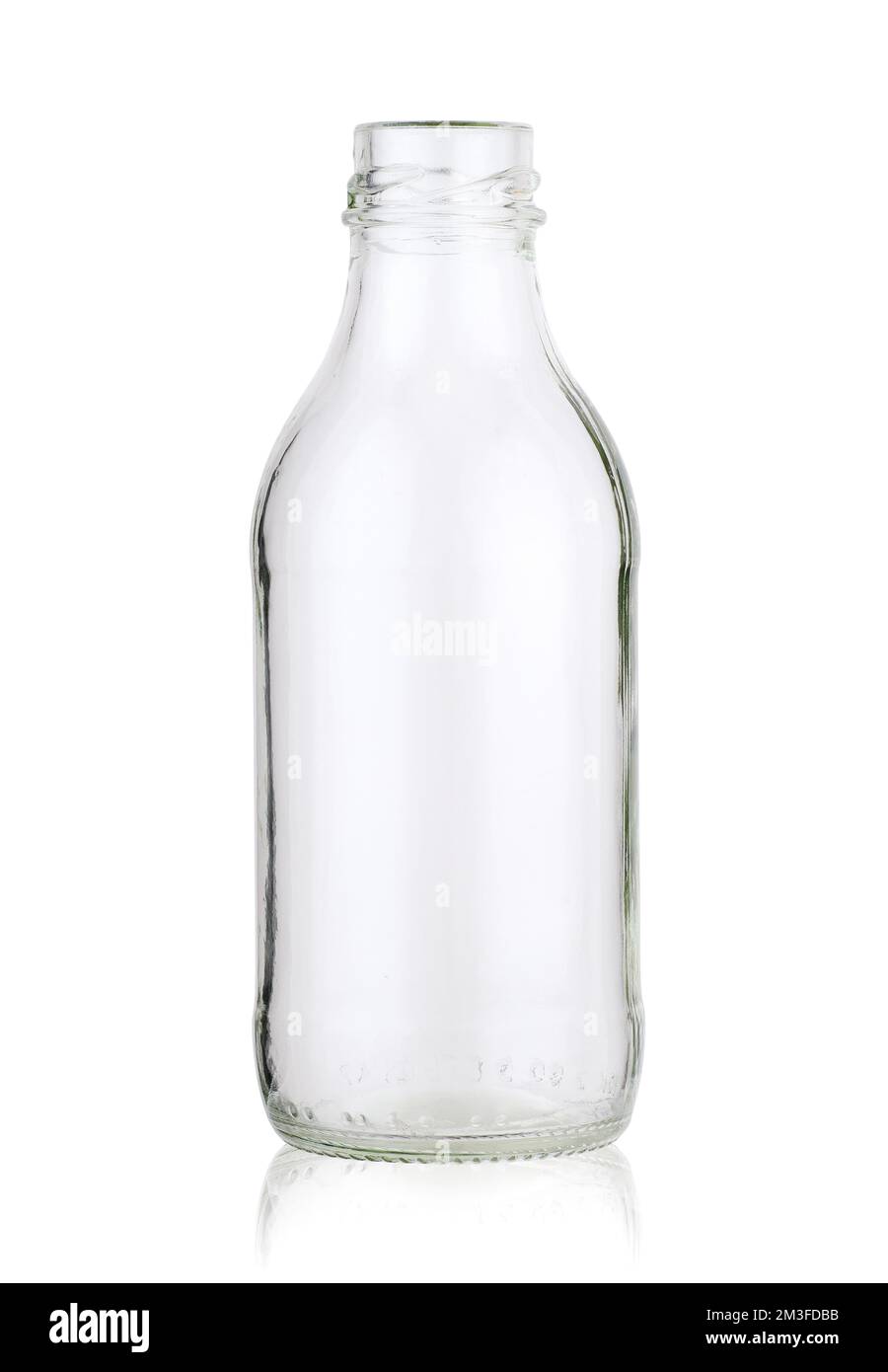 empty glass bottle on a white background Stock Photo - Alamy