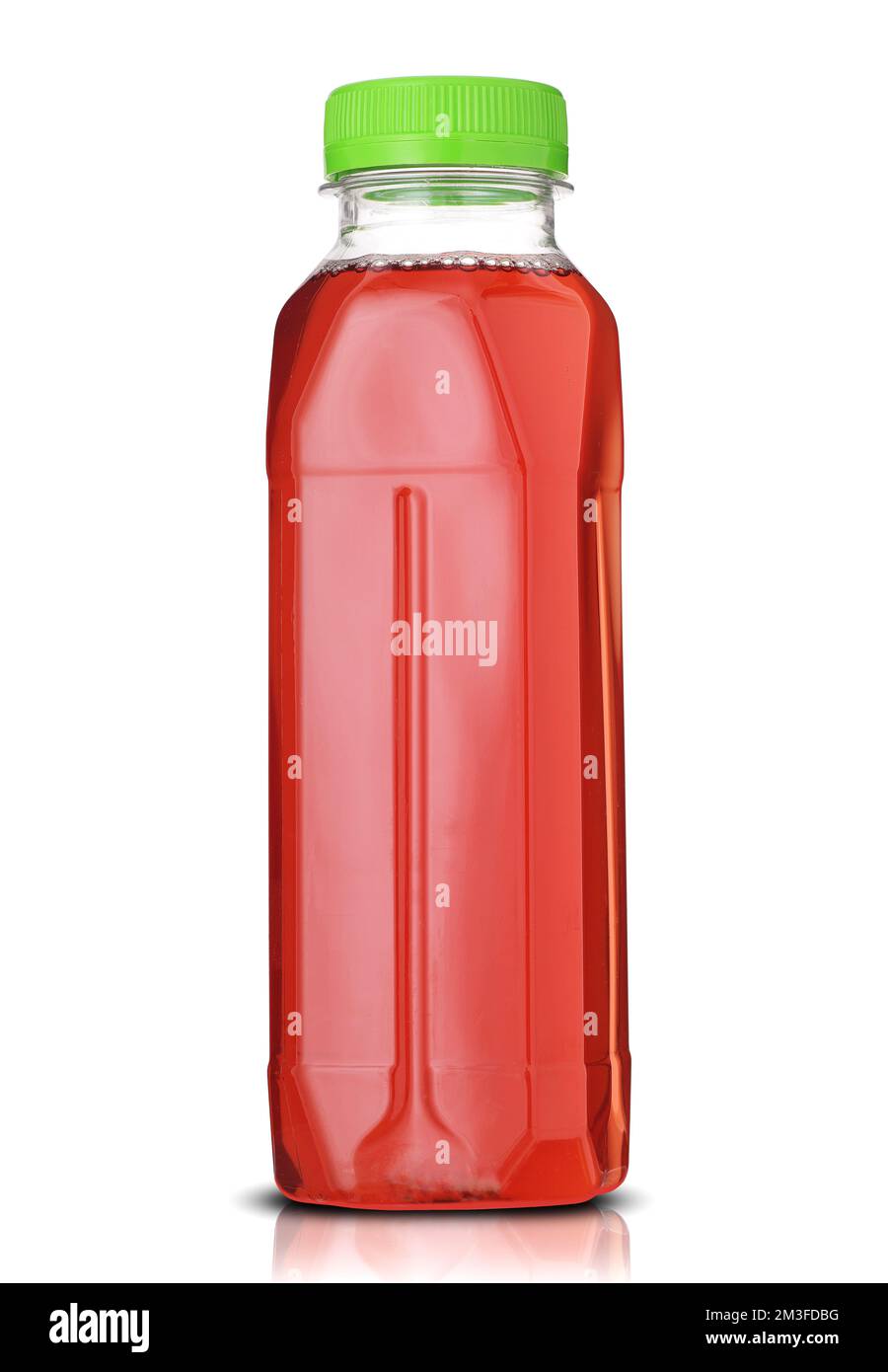 small plastic bottle with strawberry drink on white background Stock ...