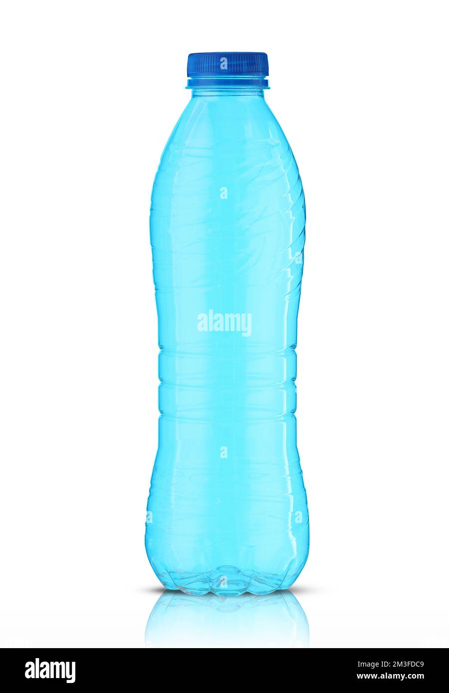 blue plastic bottle on white background Stock Photo - Alamy