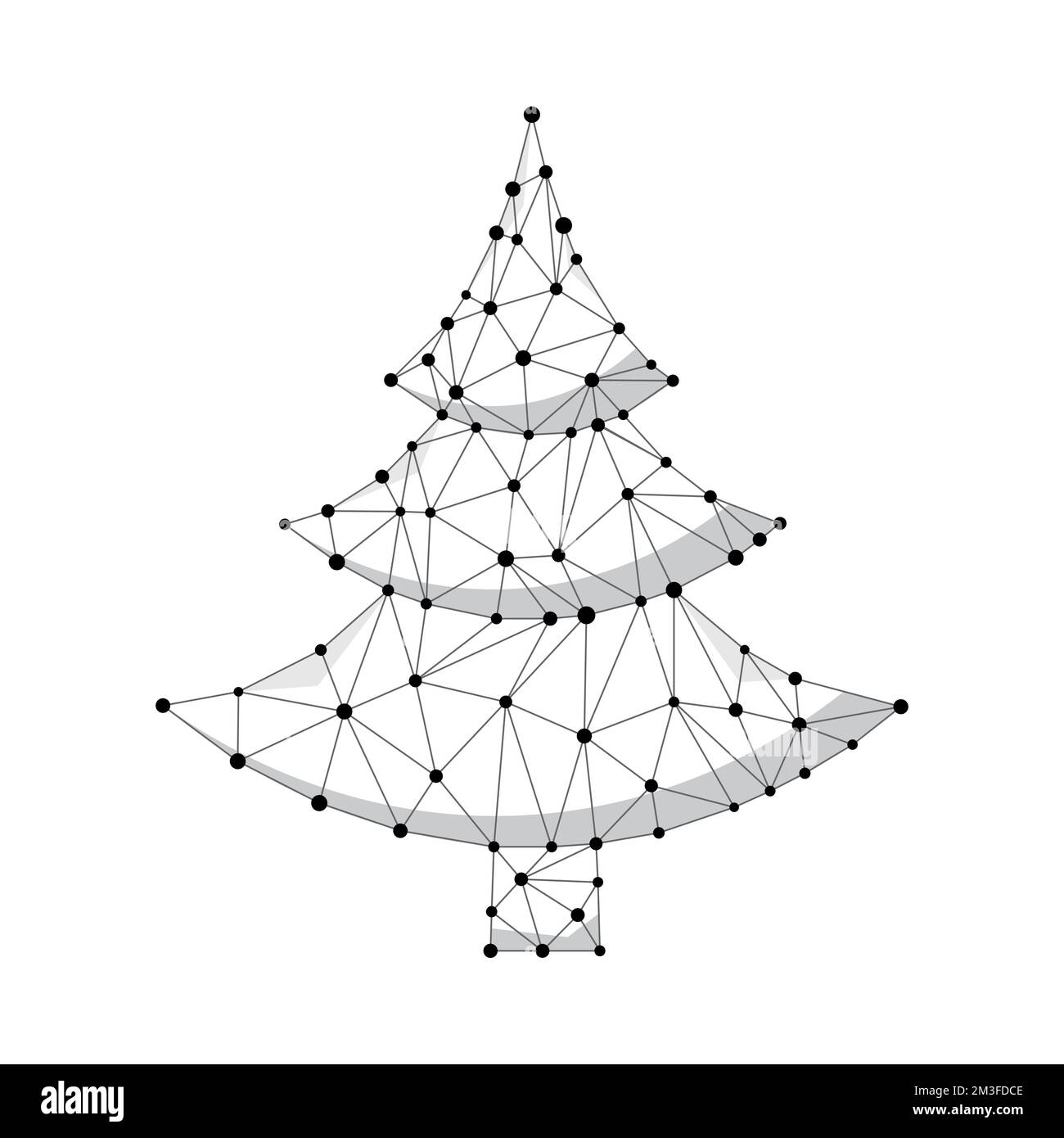 Christmas tree wireframe digital vector sign Stock Vector Image & Art ...