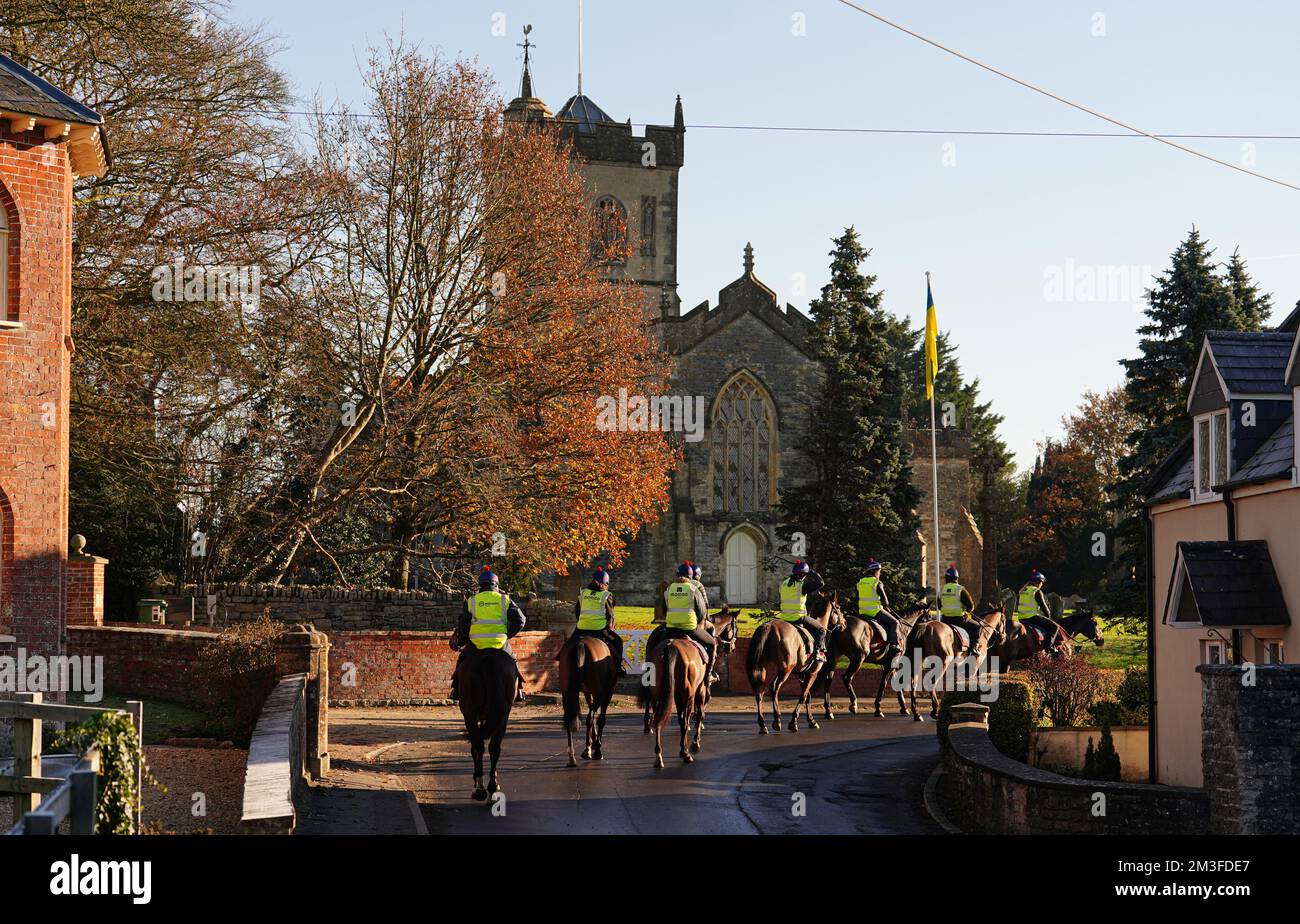 Horses from Paul Nicholls stable during a visit to Manor Farm Stables ...