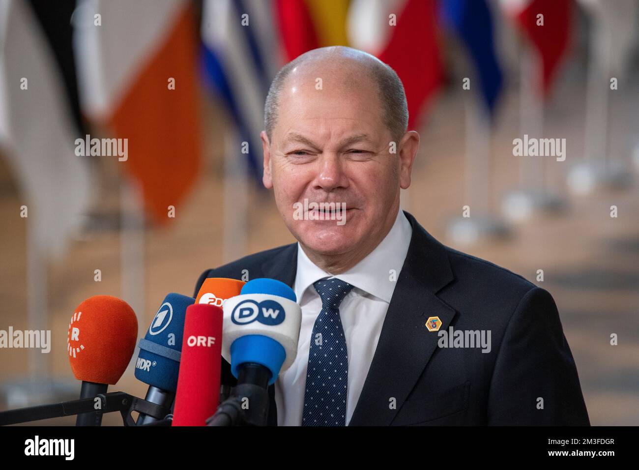 Chancellor of Germany Olaf Scholz pictured at the arrivals ahead of the ...