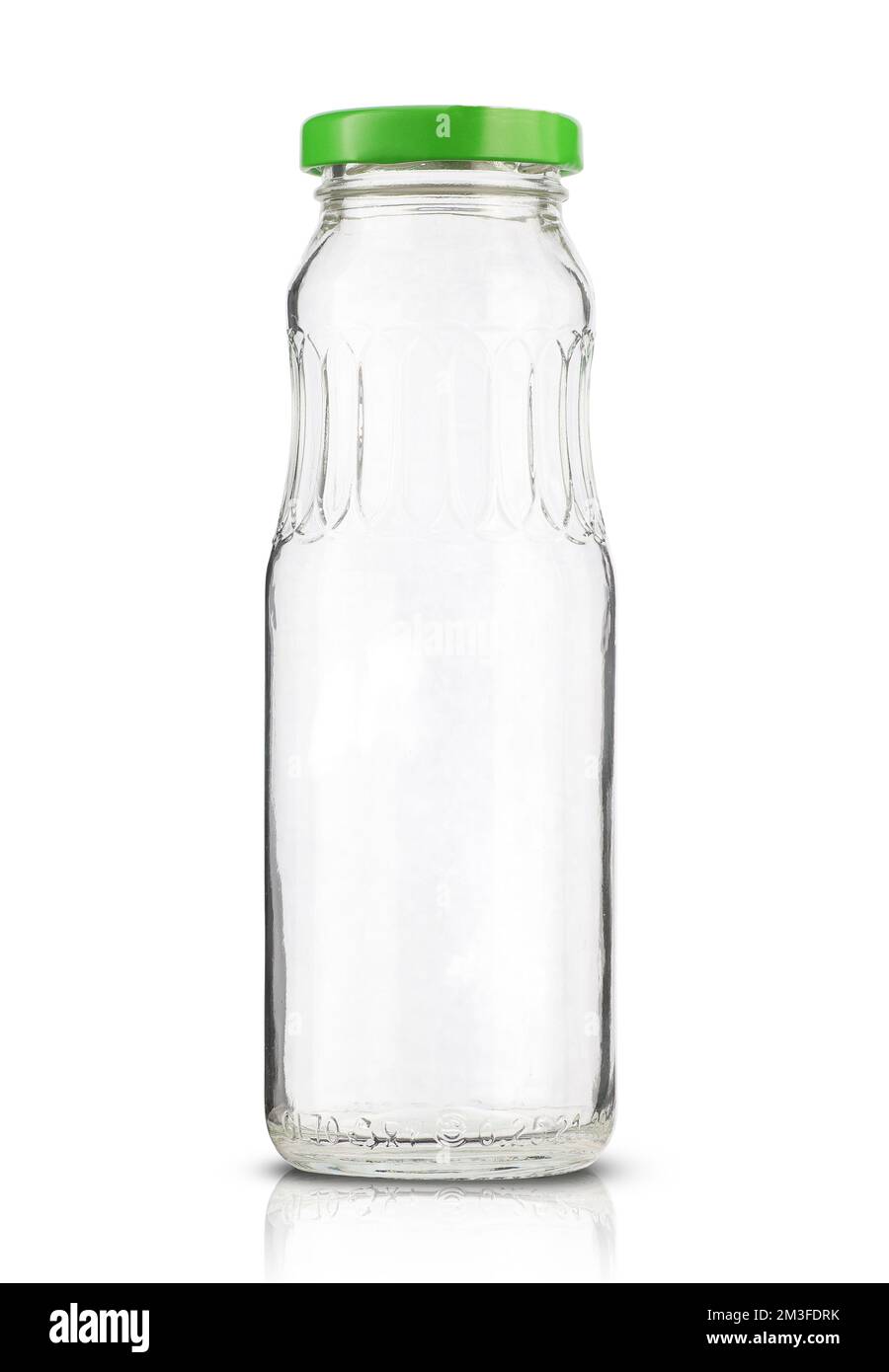 empty glass juice bottle isolated on white background Stock Photo - Alamy