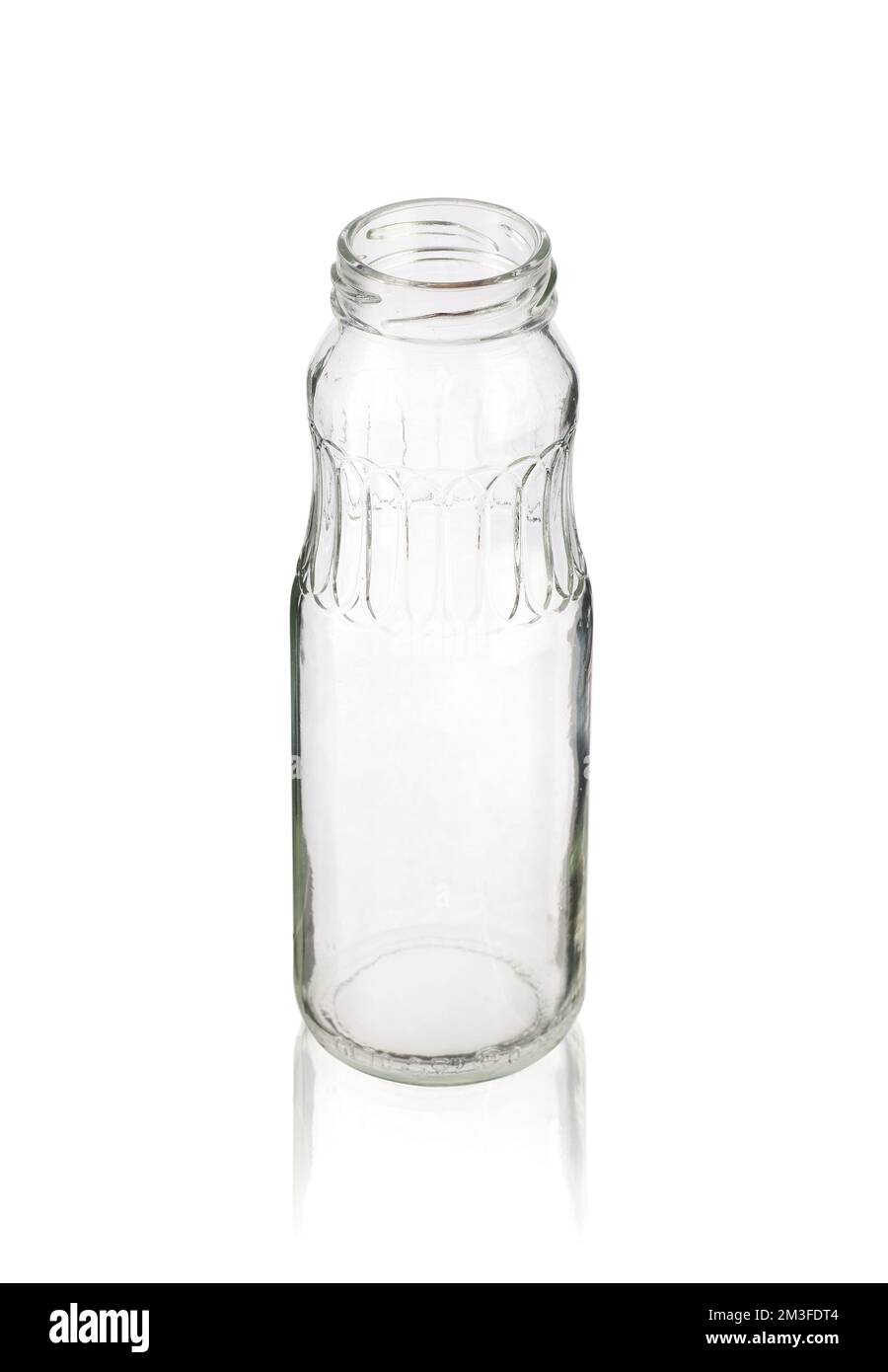 empty glass juice bottle isolated on white background Stock Photo - Alamy